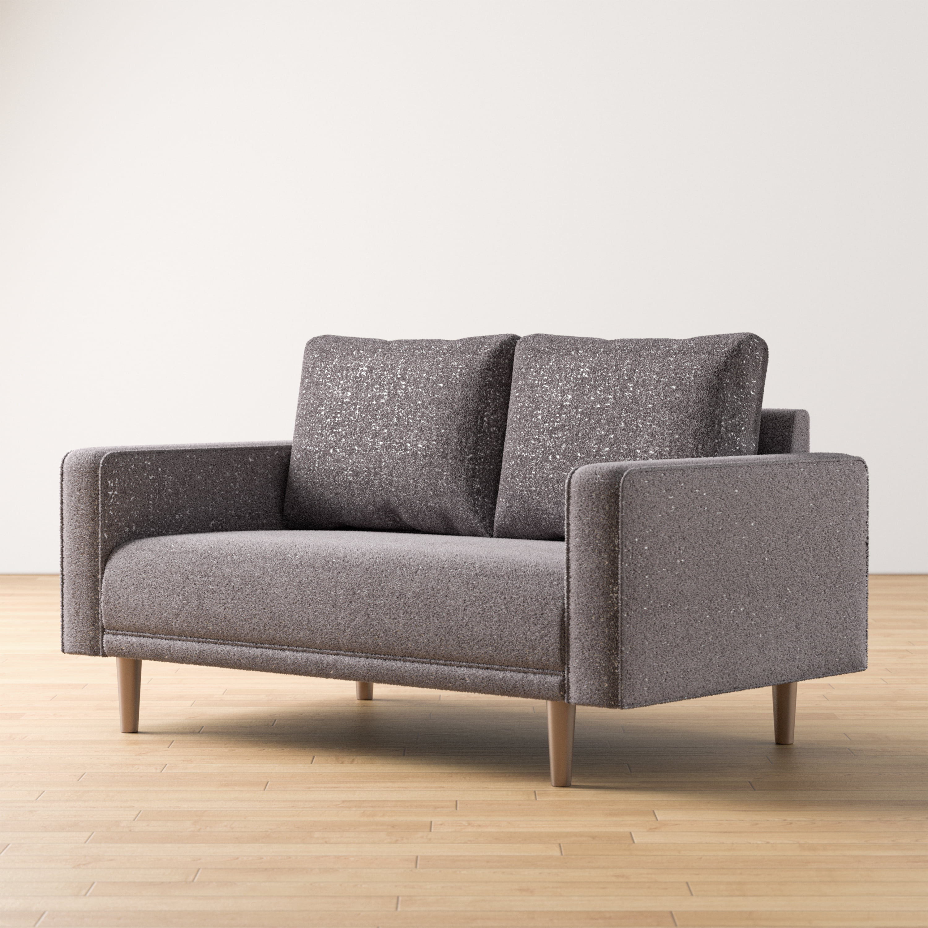 Furniture of America Doux Gray MCM Custom Boucle Upholstered Fabric ...