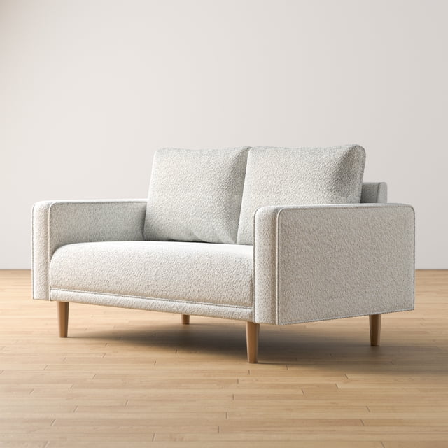 Furniture of America Doux Off White MCM Custom Boucle Upholstered ...