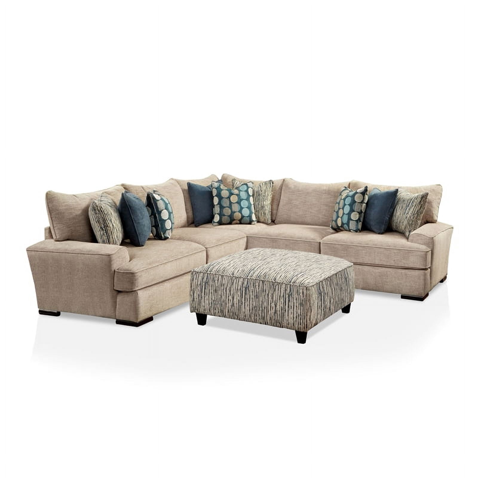 Furniture of America Dracia Transitional Chenille Sectional with ...
