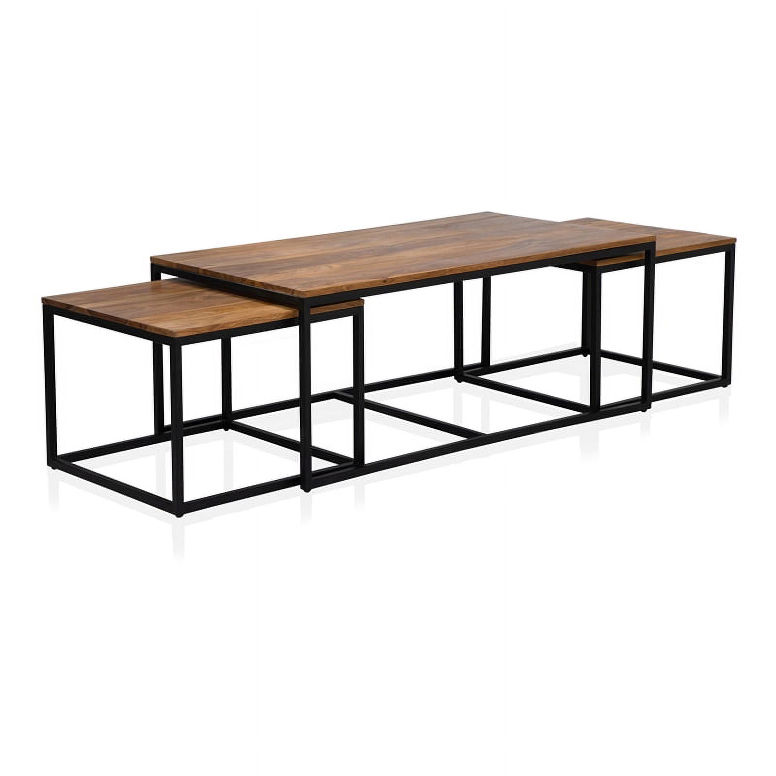 Furniture of America Druze Wood 3-Piece Nesting Coffee Table Set in ...