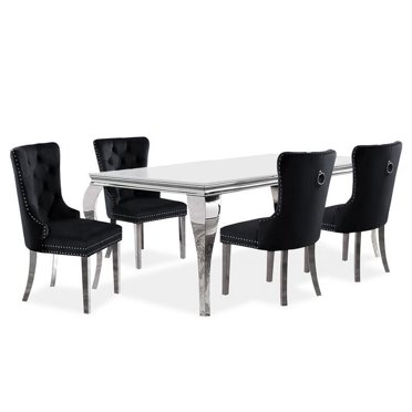 Furniture of America Verdell Metal 7-Piece Dining Table Set in White ...