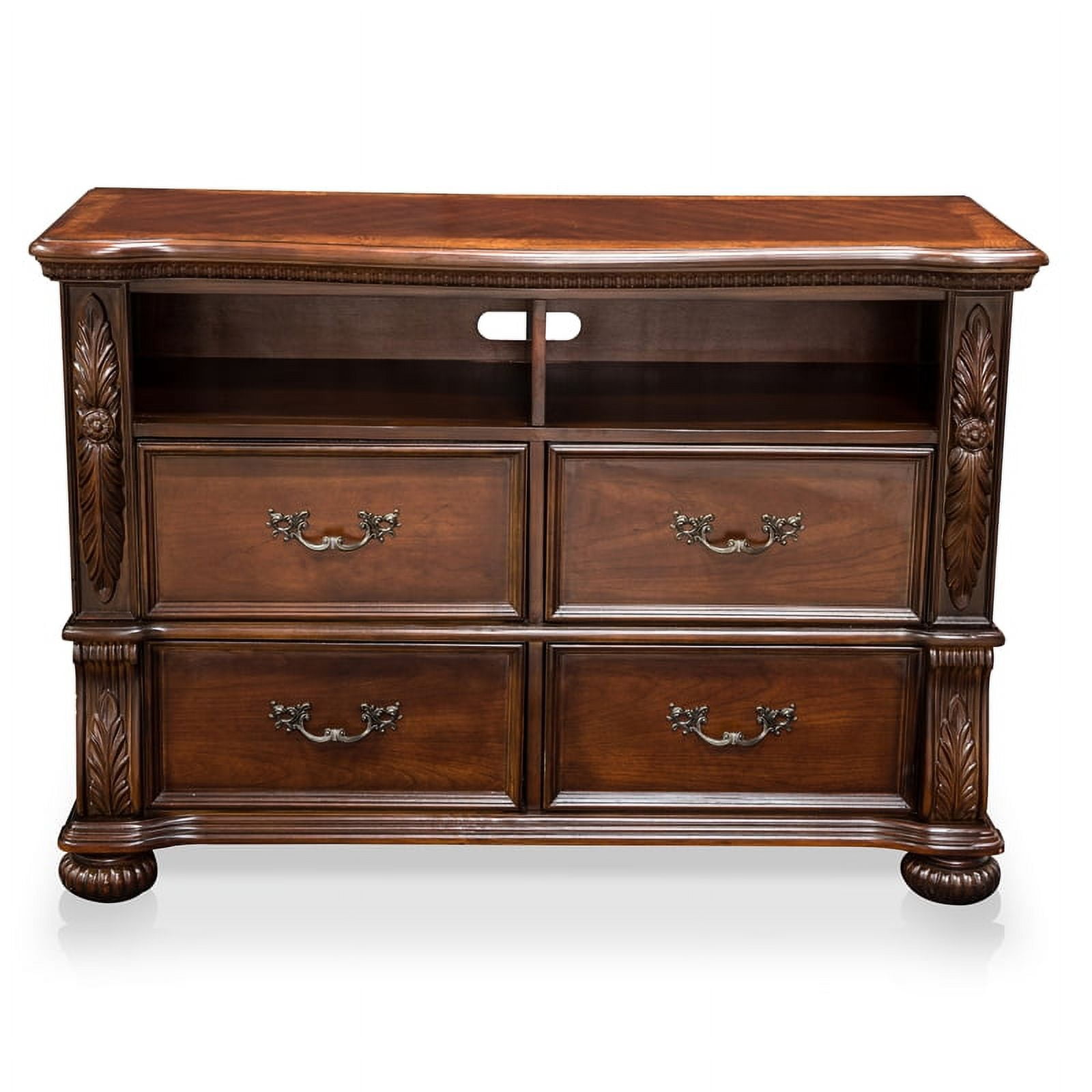 Furniture of America Eleo Traditional Wood 4-Drawer Media Chest in ...