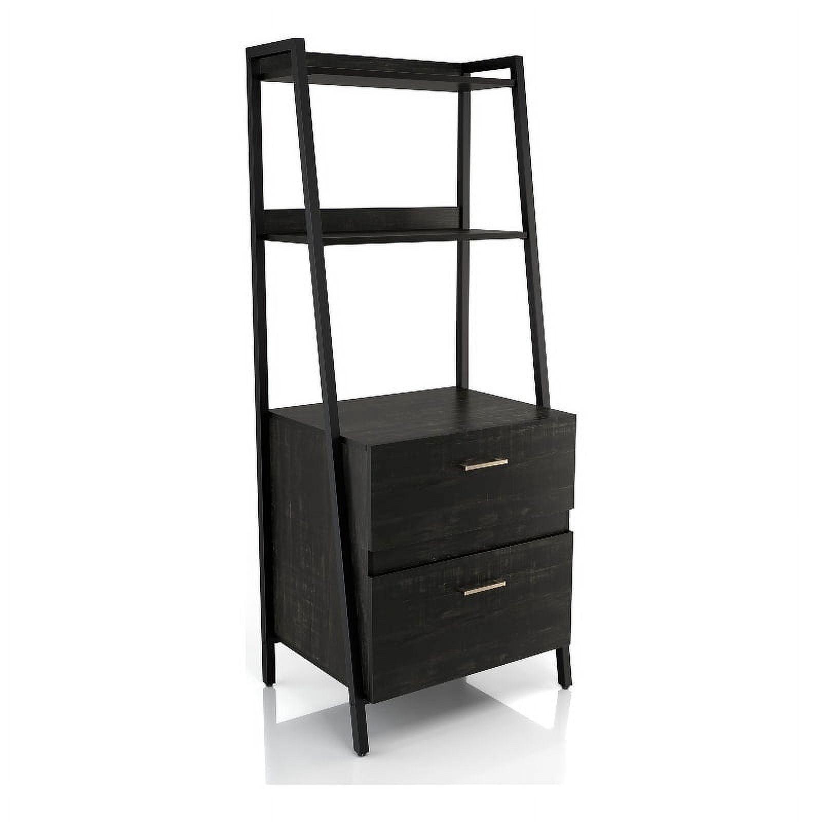 Furniture of America Elm Wood 1-Drawer File Cabinet in Reclaimed Black ...