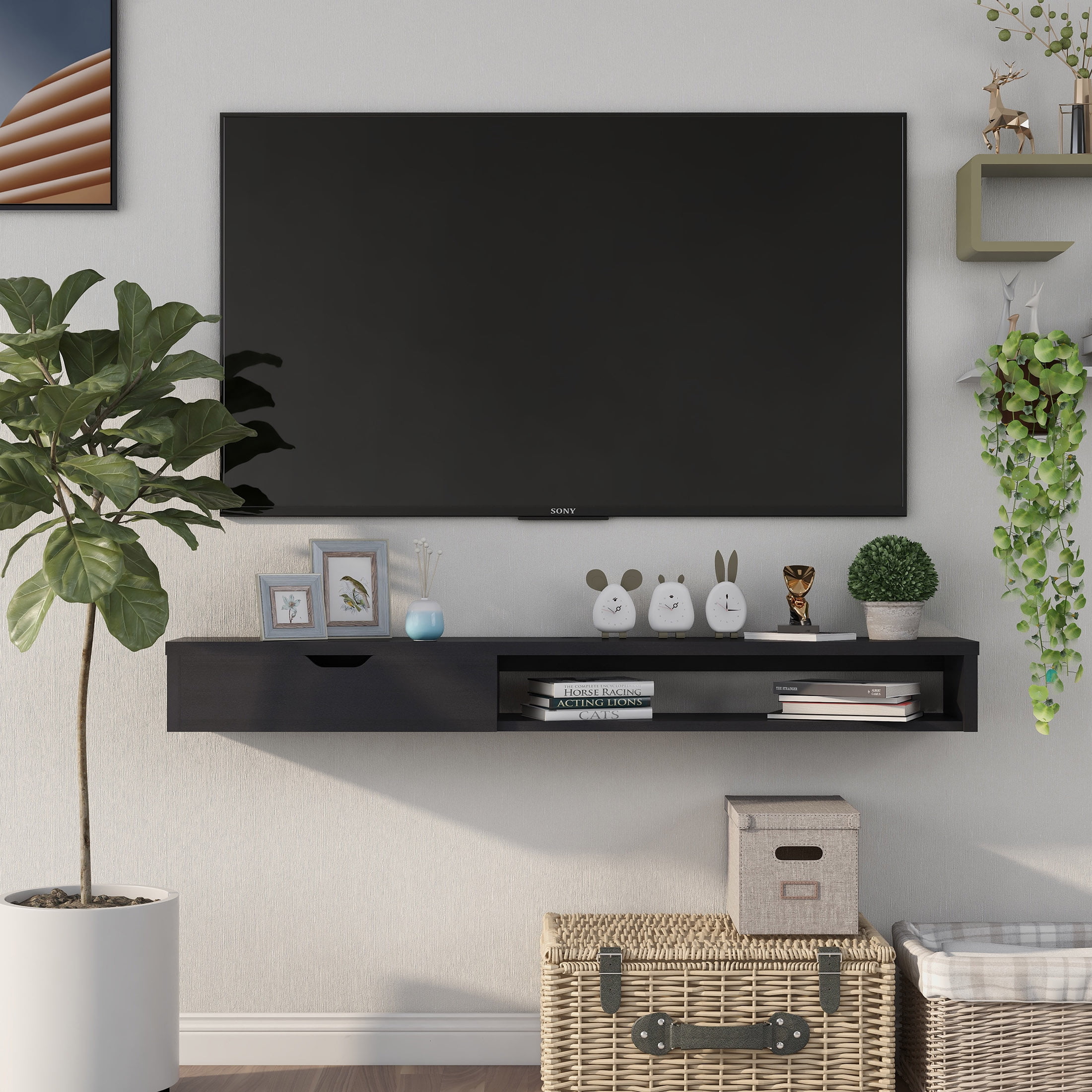Eponine Floating TV Stand - Modern Wall-Mounted Console - Walmart.com
