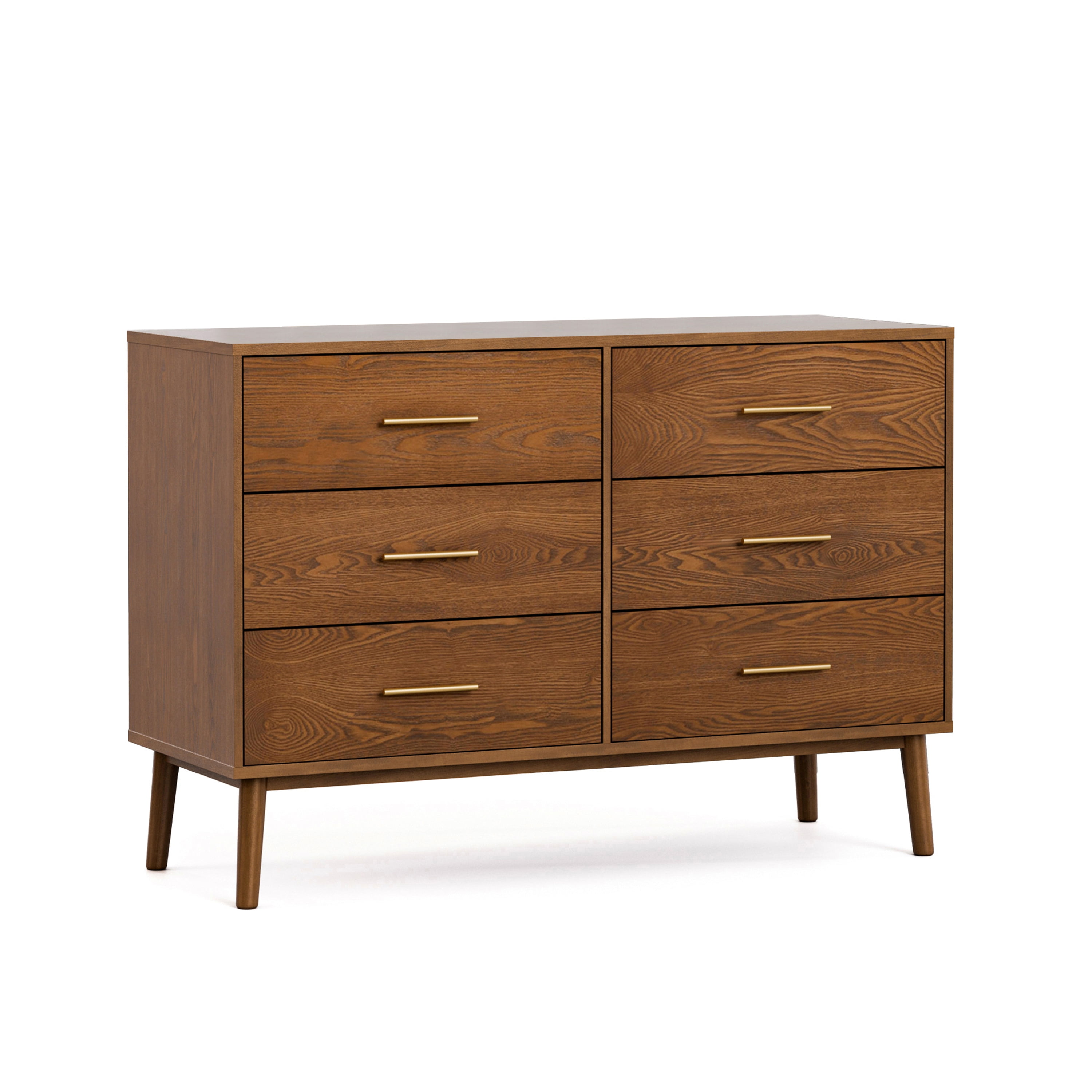 Furniture of America Erik Adult Mid-Century 6-Drawer Bedroom Wood ...