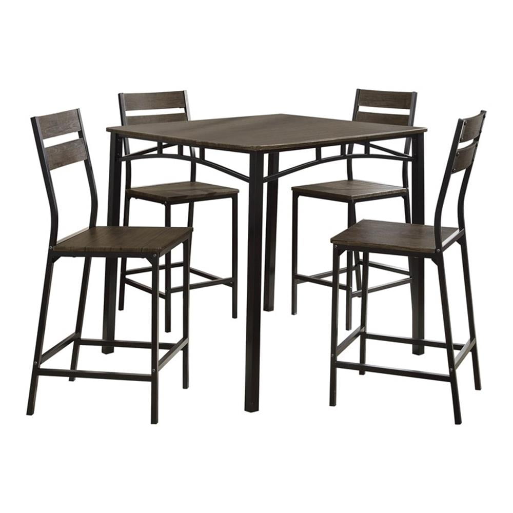 Furniture of America Erma 5-Piece Wood Counter Dining Set in Antique ...