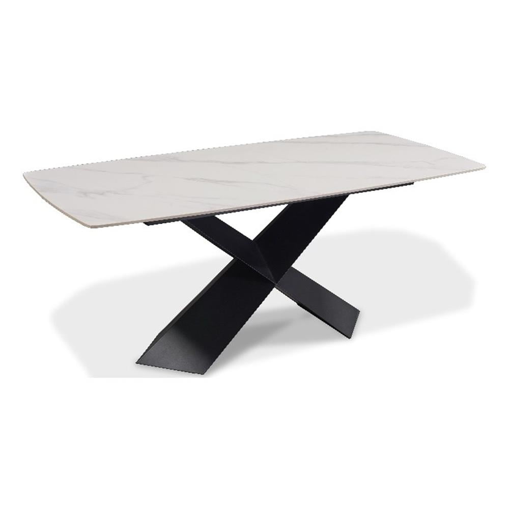 Furniture of America Escando Ceramic Top X-Shaped Dining Table in Black ...