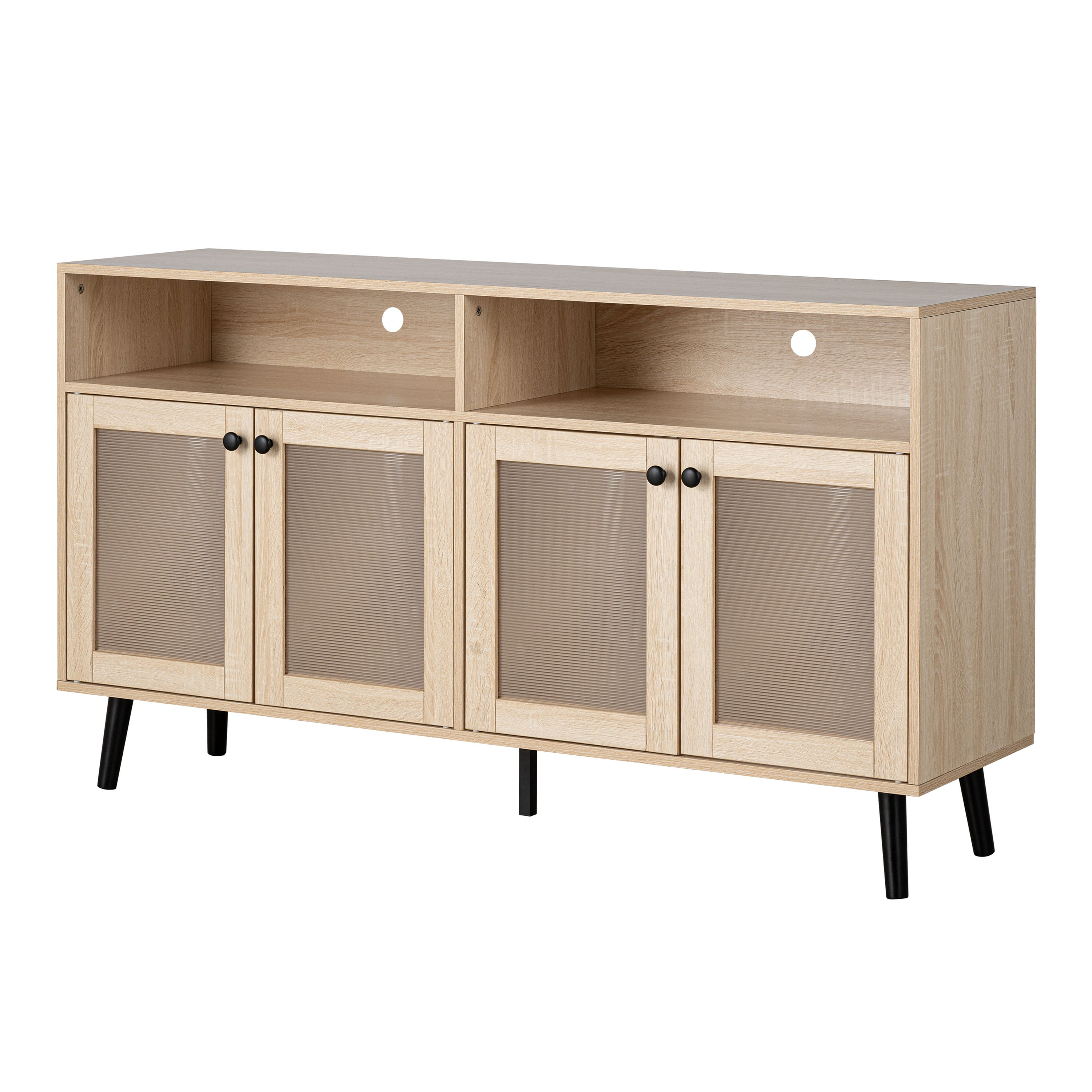 Furniture of America Ronan 4-Door TV Stand for TVs up to 56" with Cable ...