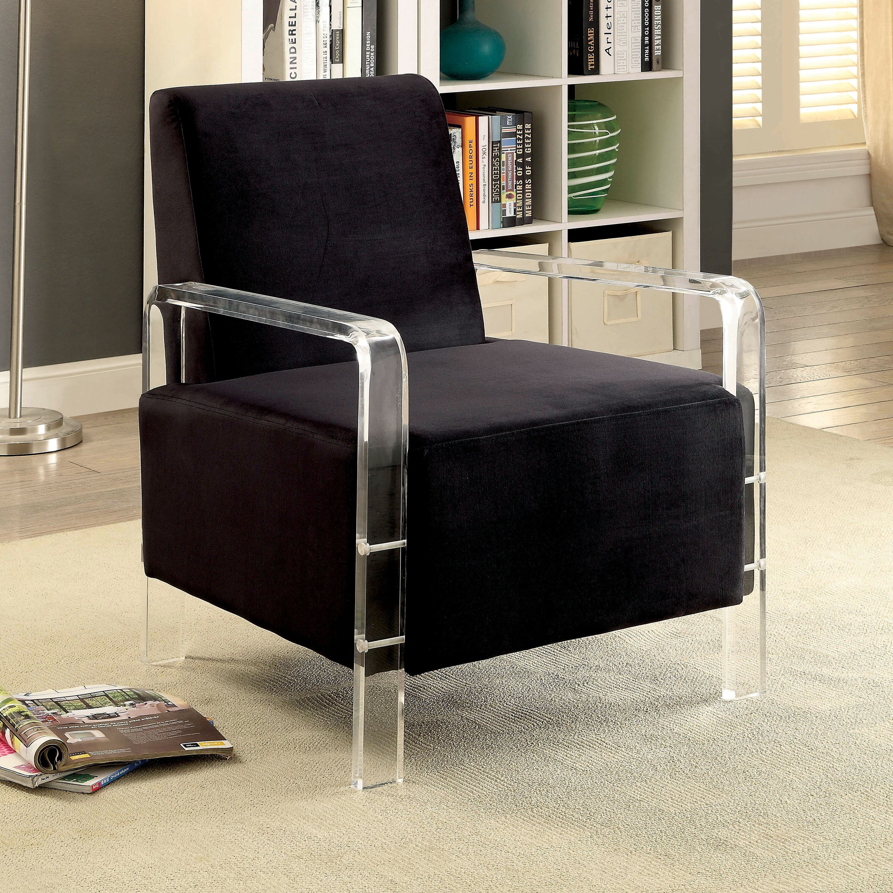 Furniture of America Fall Contemporary Flannelette Padded Accent Chair ...