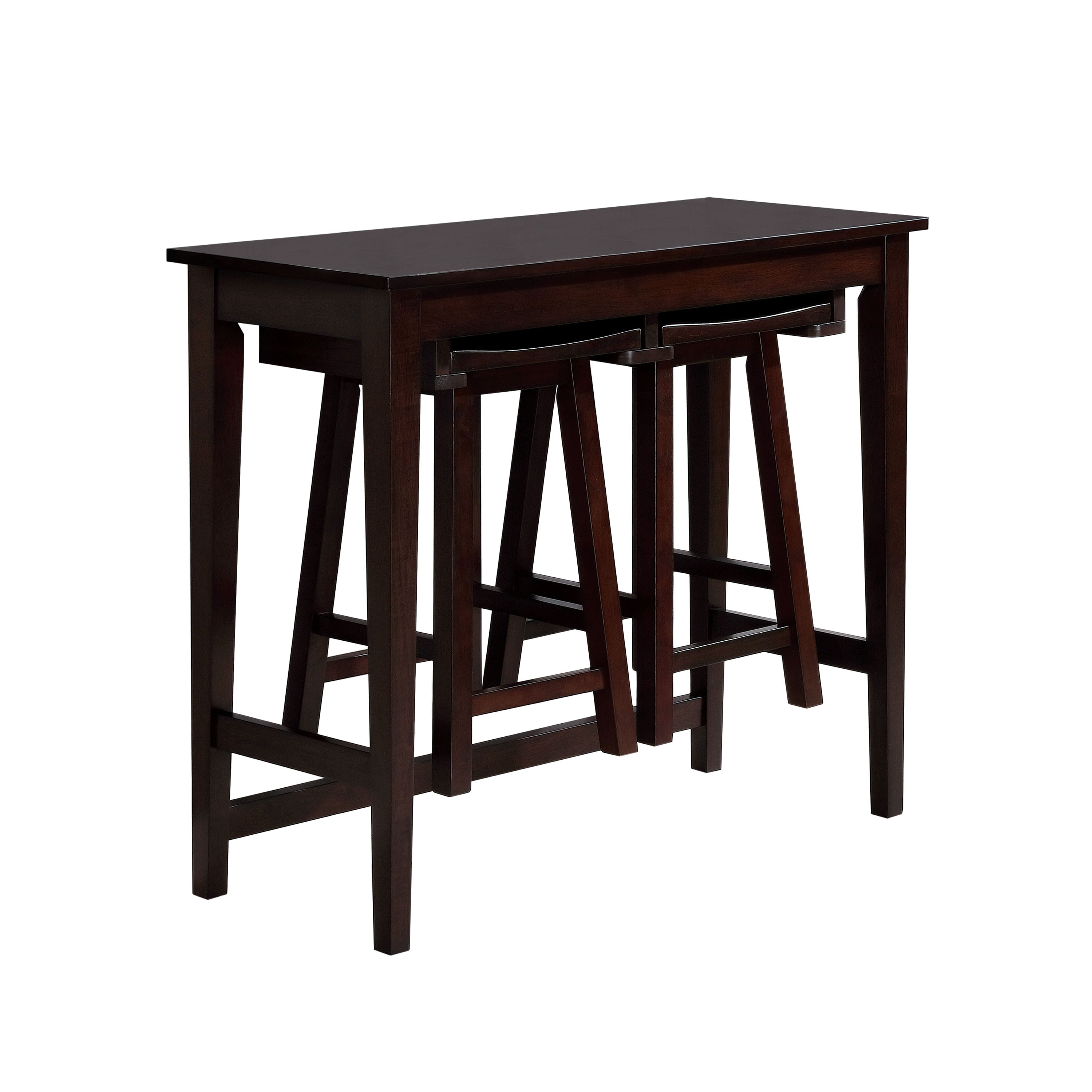 Furniture of America Flaros Transitional Solid Wood 3-Piece Bar Table ...