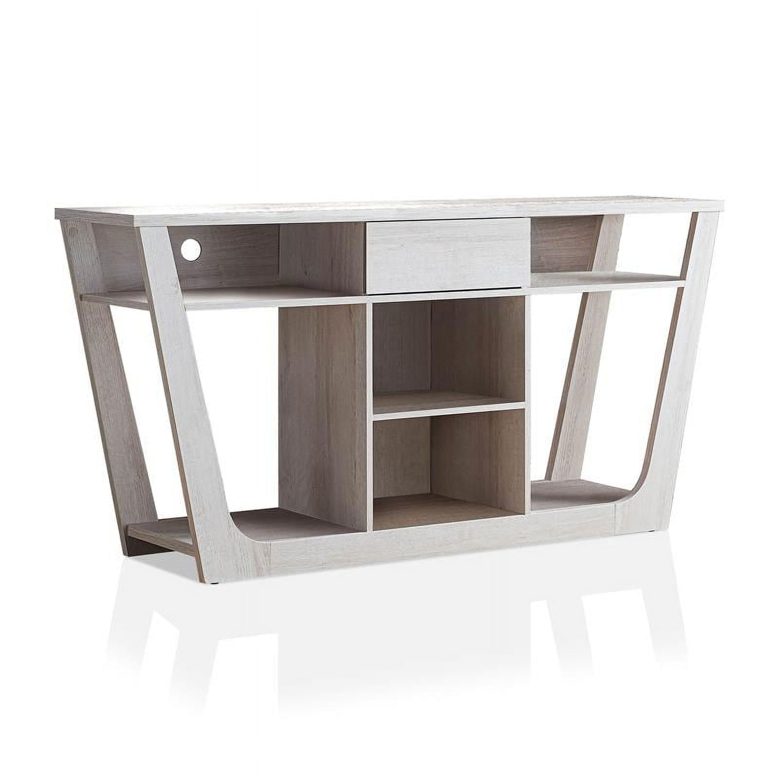 Furniture of America Frankl Modern Wood 60-Inch TV Stand in White Oak ...