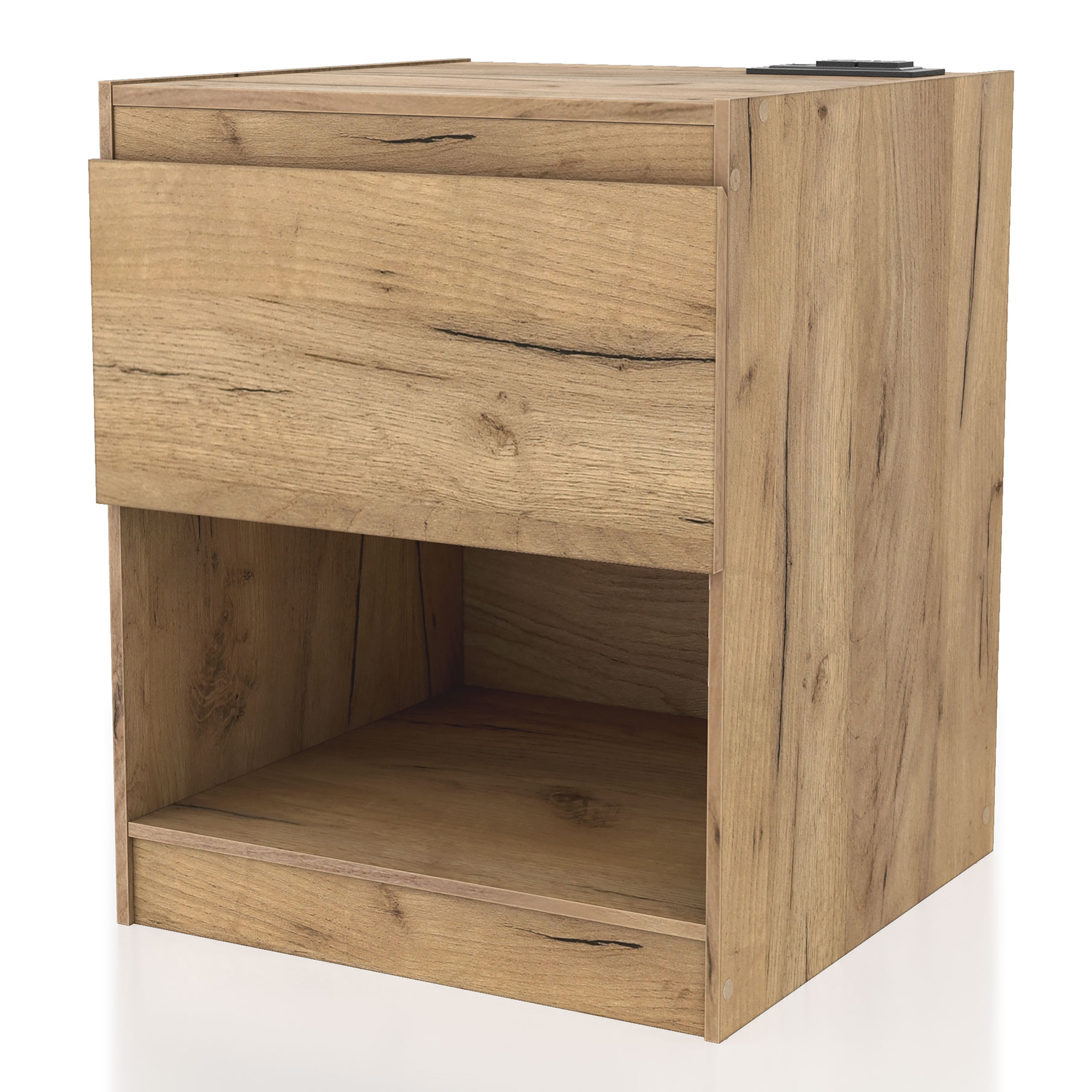Furniture of America Freen 1-Drawer and 1-Shelf Wood Light Oak ...