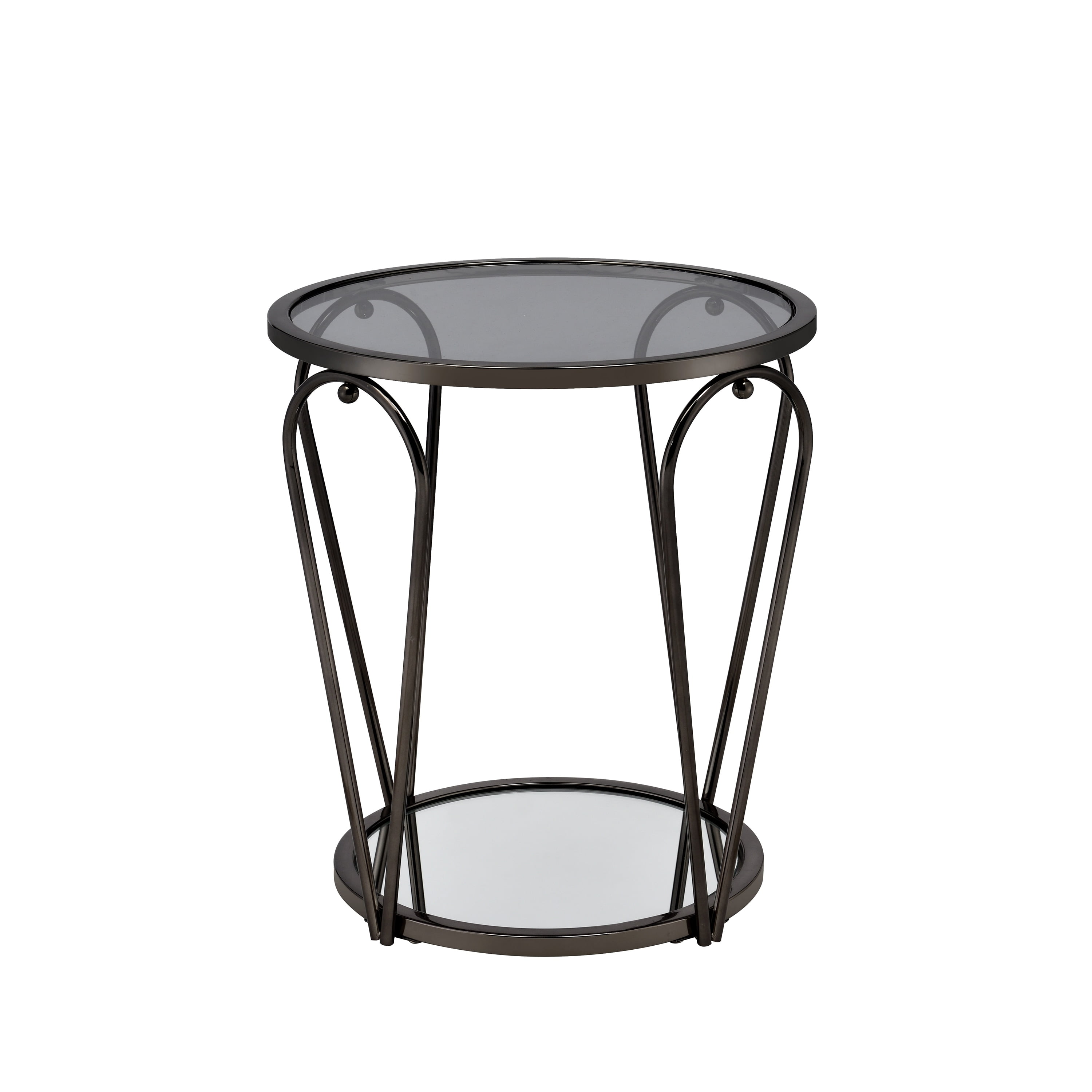 Furniture of America Gables Glam 20-inch Glass Top 1-Shelf End Table by ...