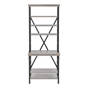 Furniture of America Abair Metal 5-Shelf Bookcase in White and Gold ...