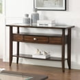 Furniture of America Garth 1-Drawer and 2-Shelf Wood Dark Walnut Sofa ...