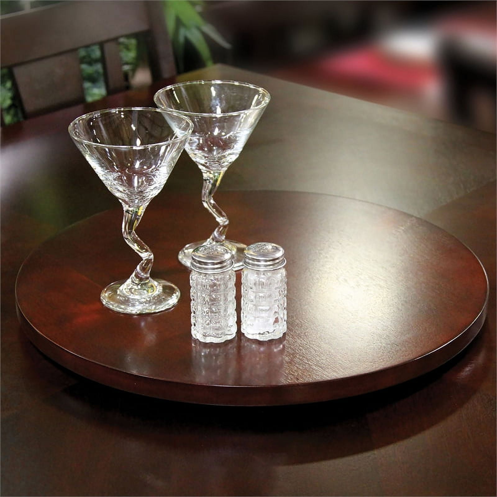 Furniture of America Gine Transitional Wood Round Lazy Susan in Cherry ...