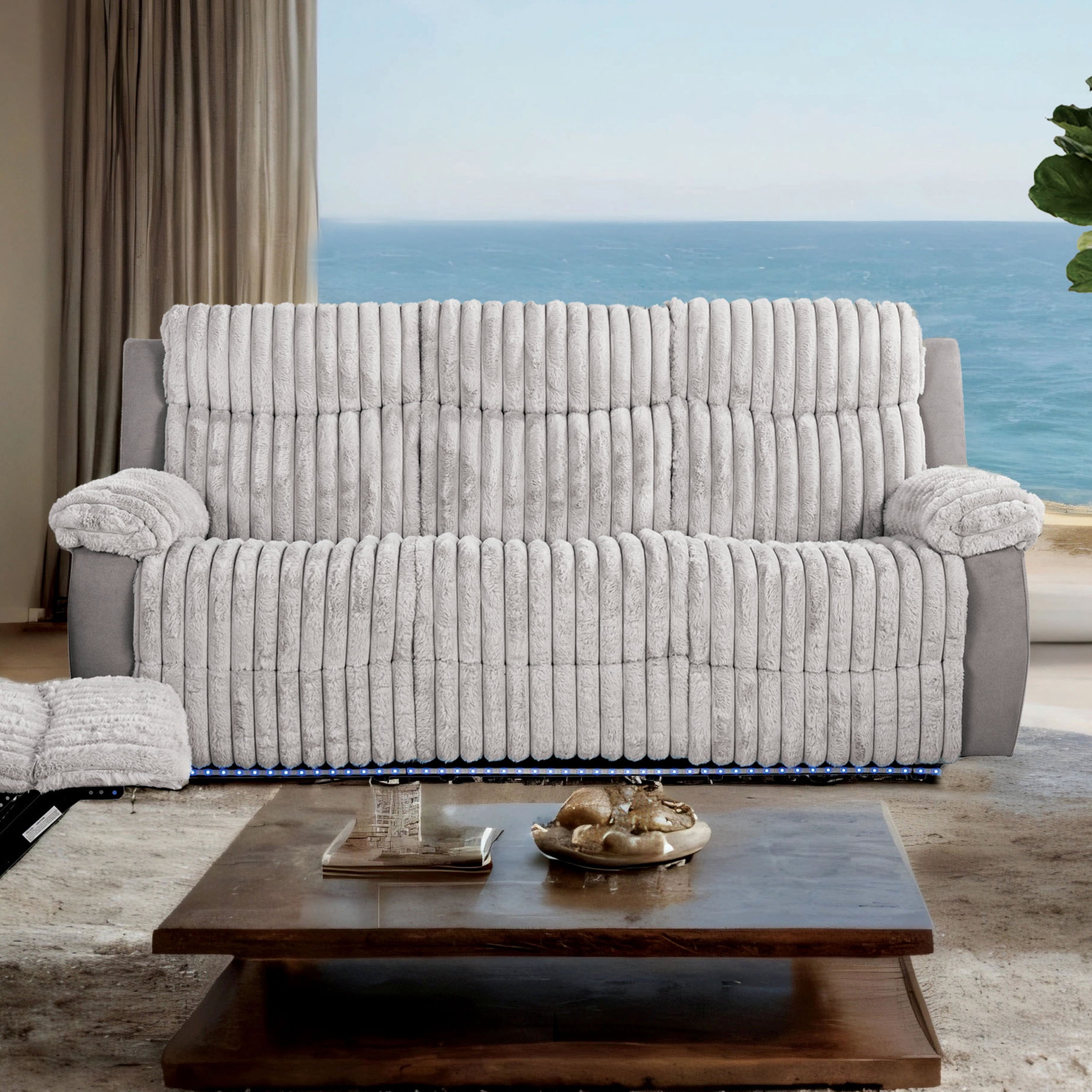 Furniture of America Gortier Transitional Fabric Adult Manual Reclining ...