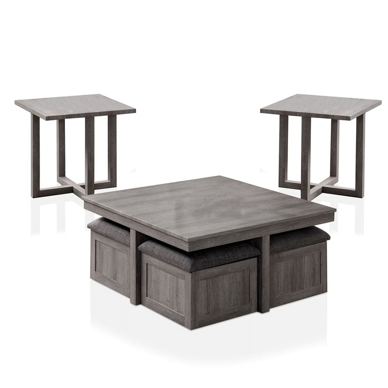 Furniture of America Guilfore Wood 3-Piece Coffee Table Set in Light ...