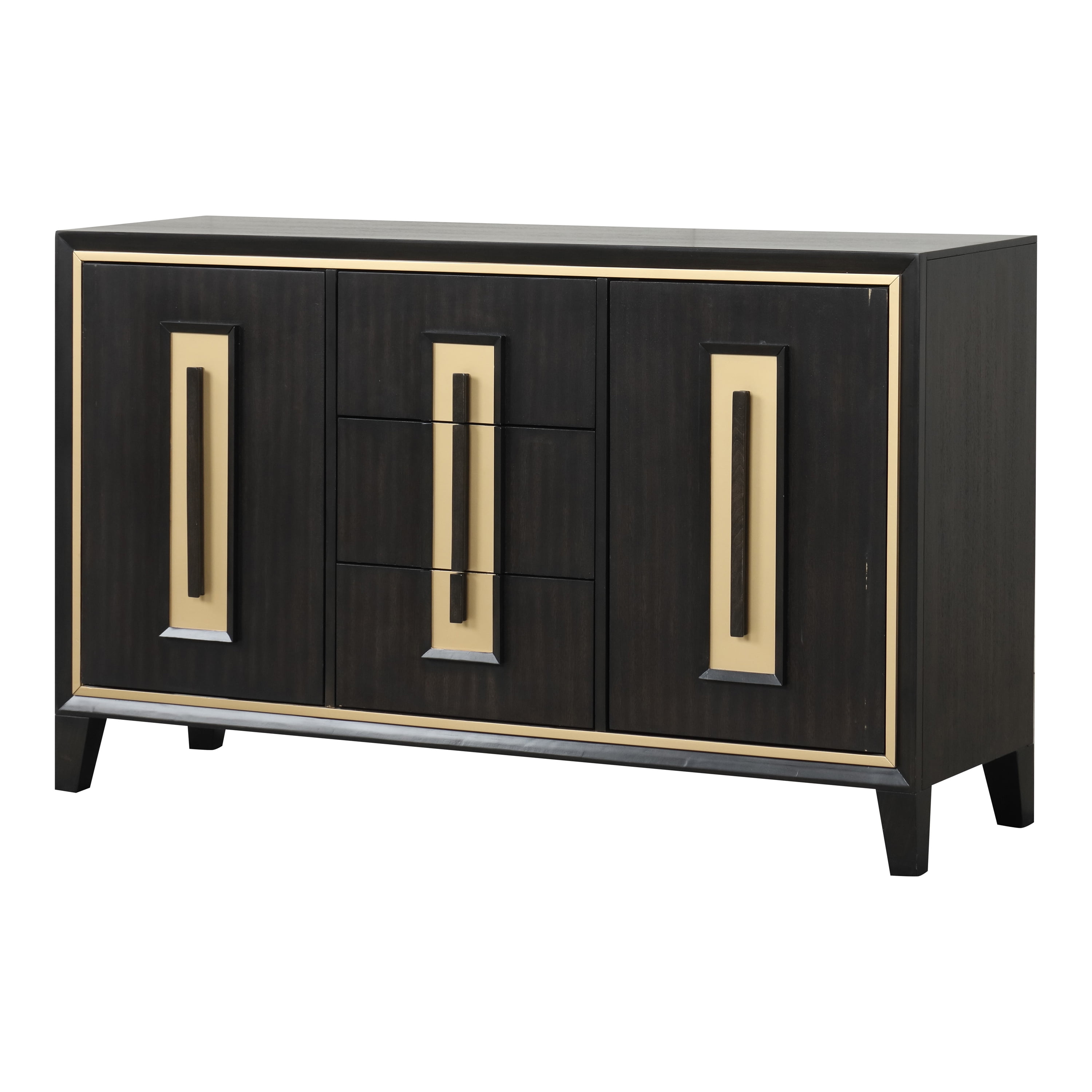 Furniture of America Halcyon 3-Drawer and 2-Cabinet Solid Wood Server ...