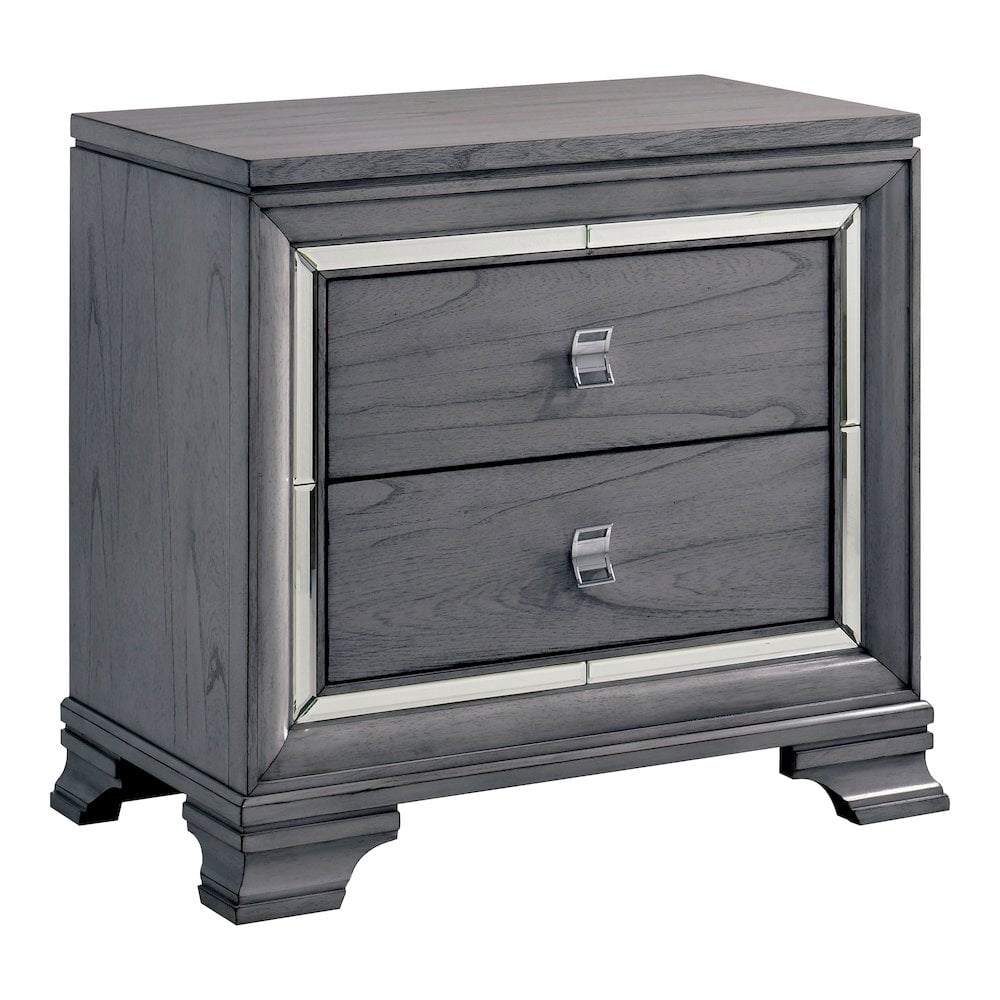 Furniture of America Hariston Solid Wood 2-Drawer Nightstand, Light ...