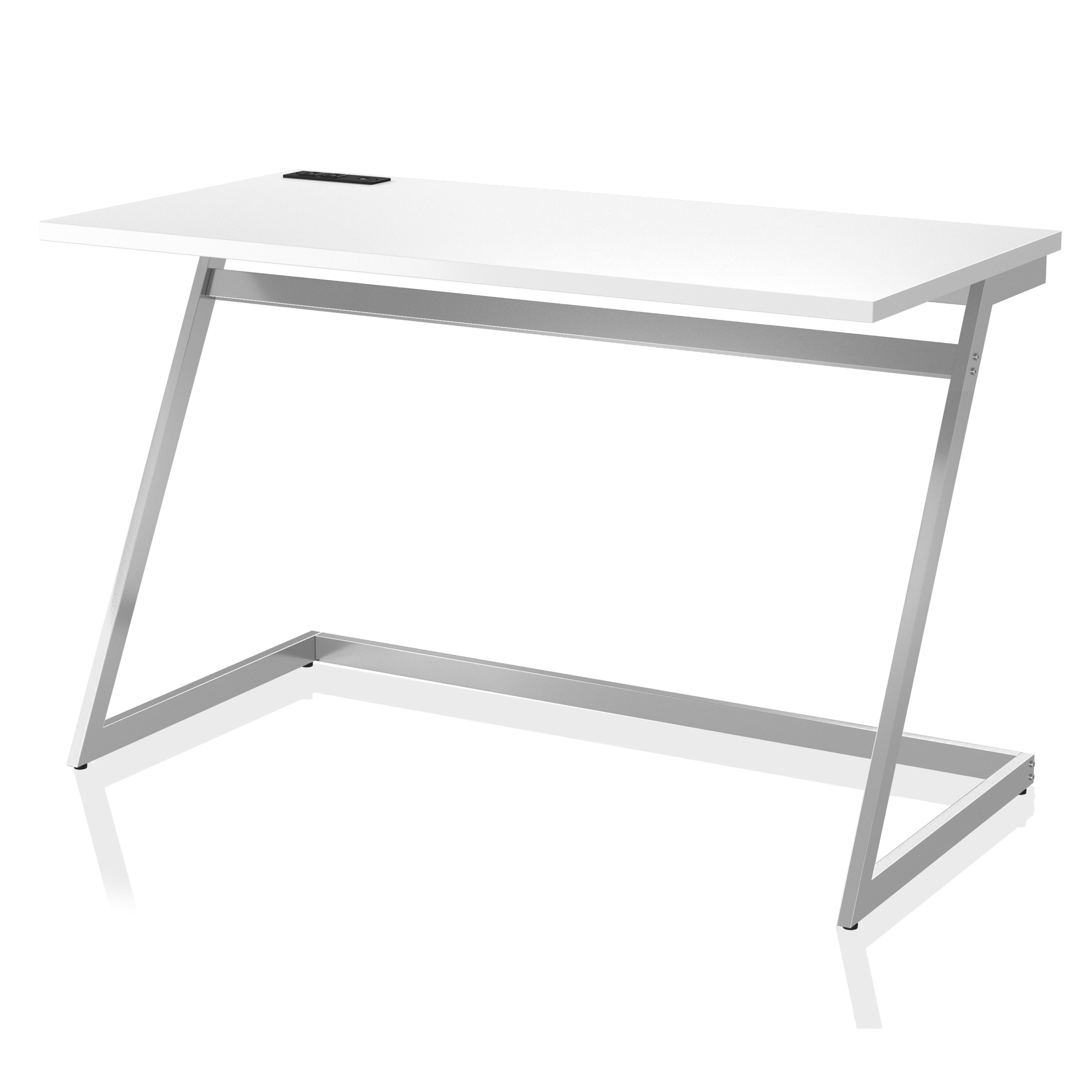 Furniture of America Harper Metal 47-in Writing Desk with USB, White ...