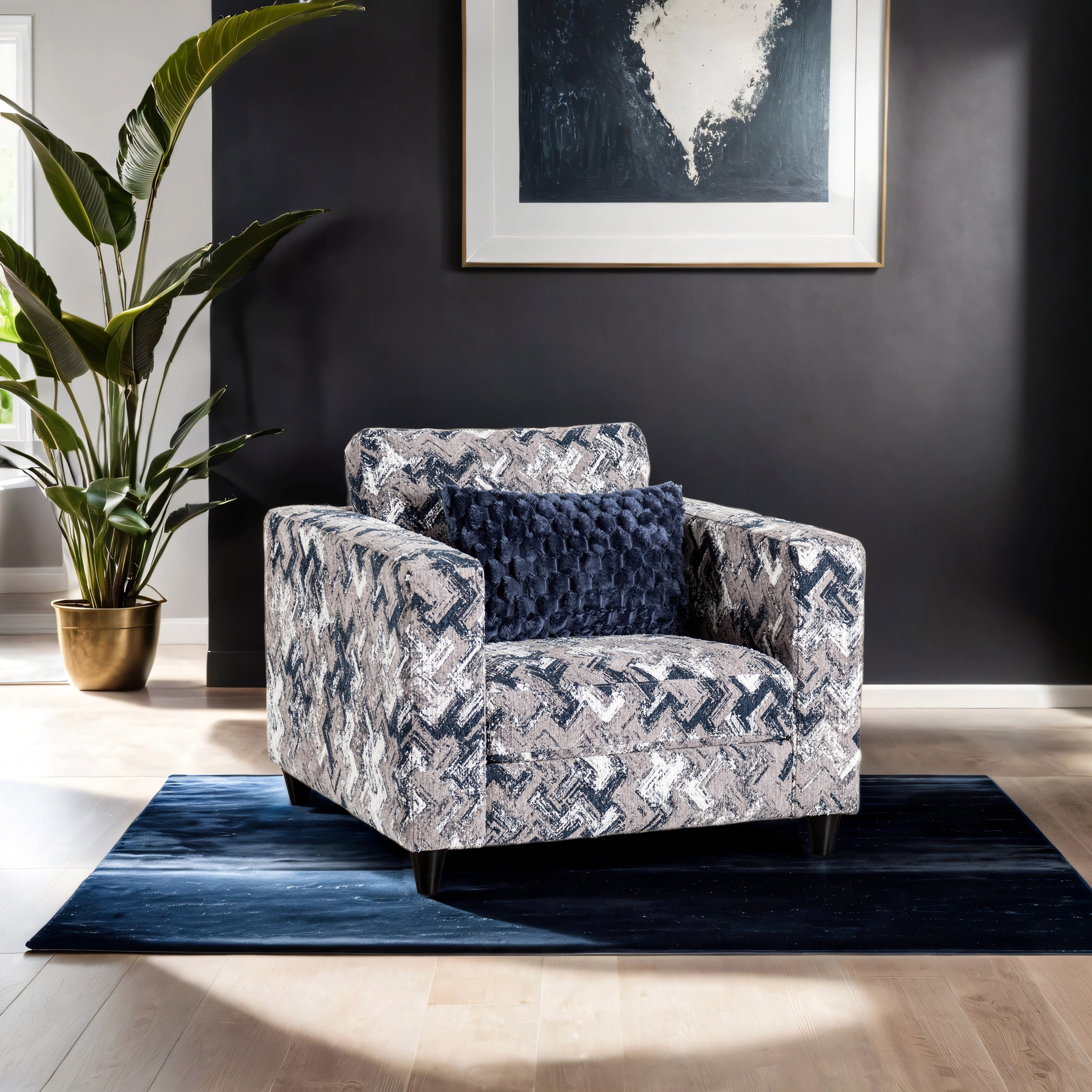 Furniture of America Hedric Modern Upholstered Abstract Accent Chair ...