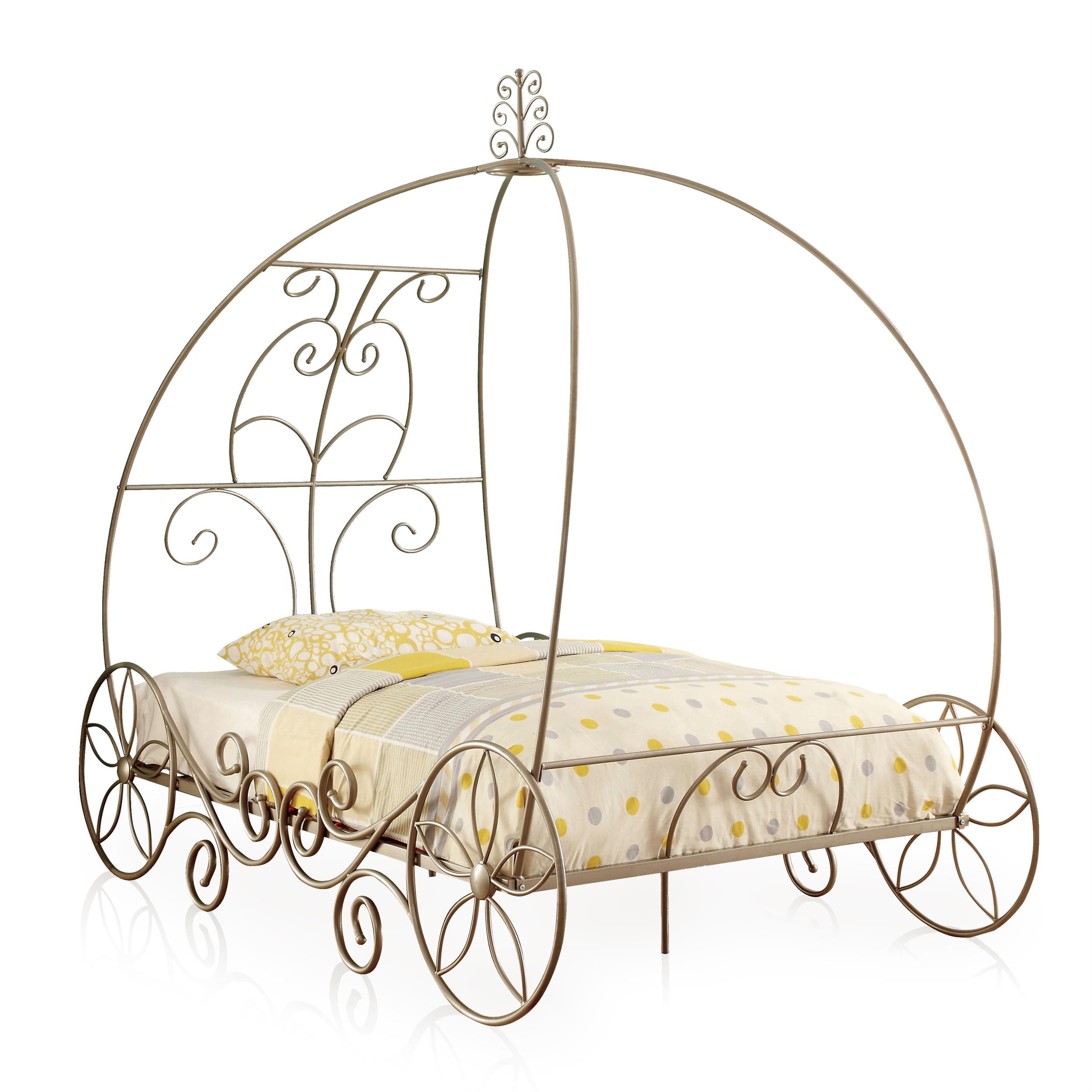 Furniture of America Heiress Novelty Metal Twin Bed in Gold Champagne ...