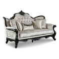 Furniture of America Jansing Solid Wood Button Tufted Sofa in Black ...