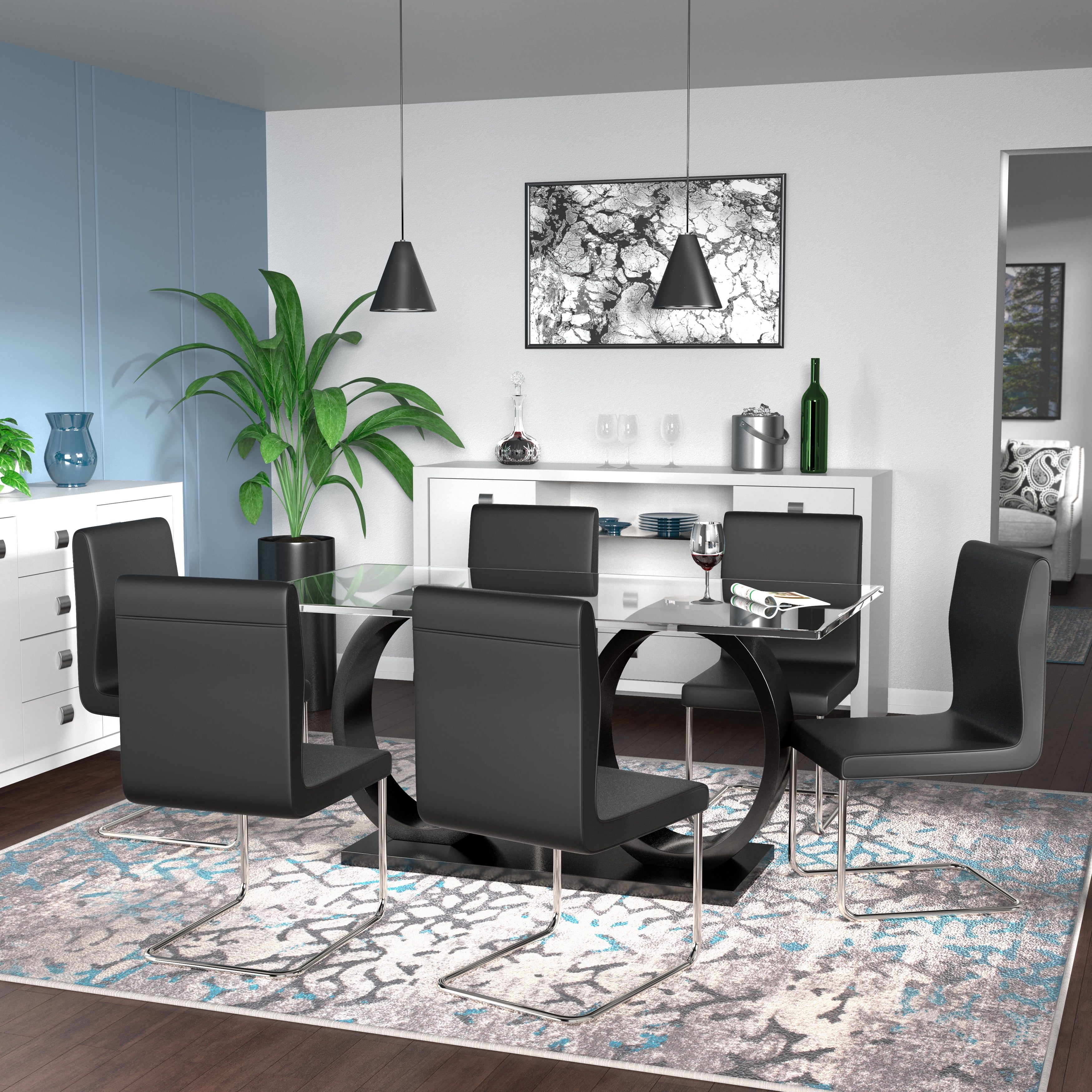 Furniture of America Janus Modern 7-Piece Dining Set, Multiple Colors ...