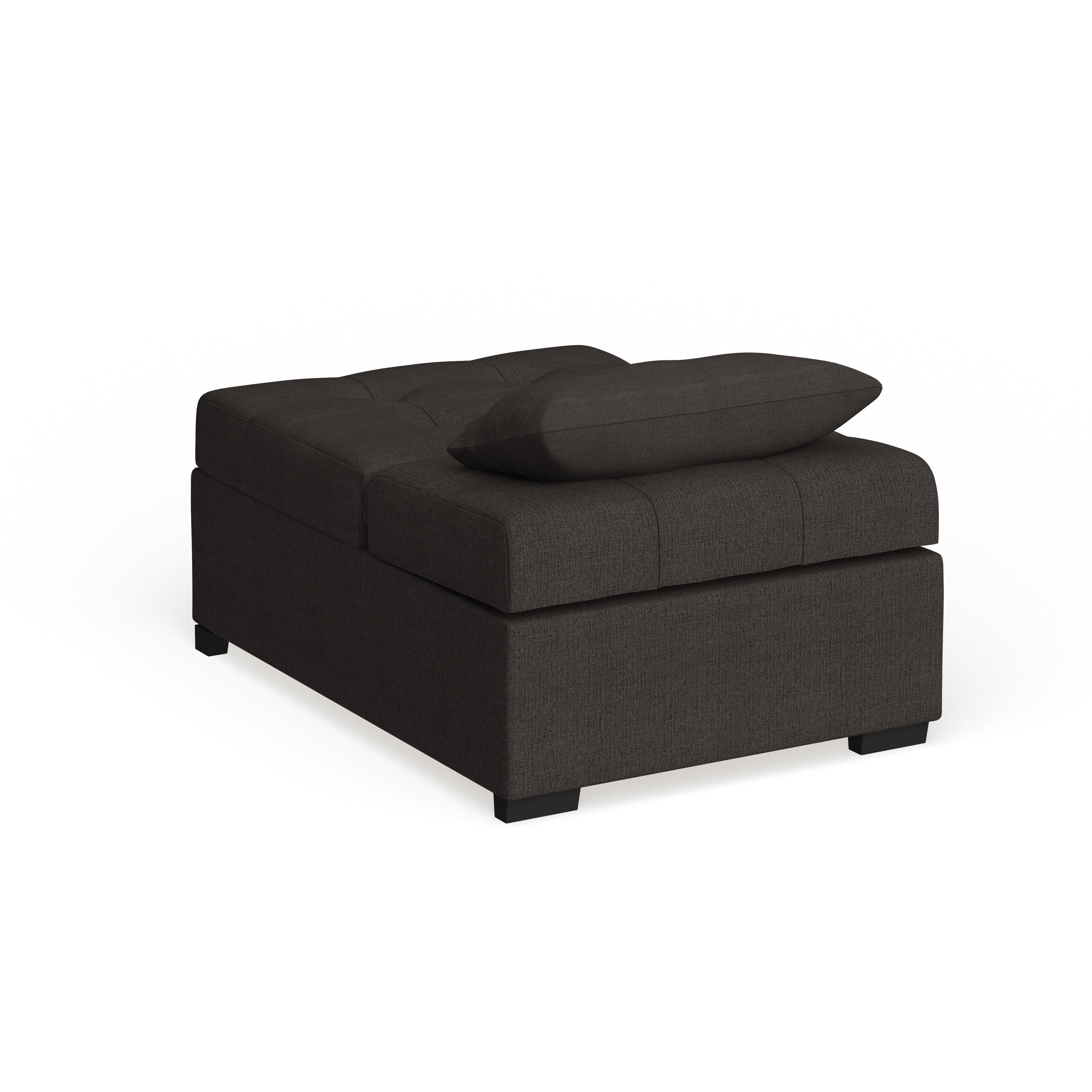 Furniture of America Jave Contemporary Fabric Convertible Tufted Futon ...