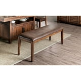 Furniture of America Jaycee Transitional Dining Bench, Walnut Finish ...