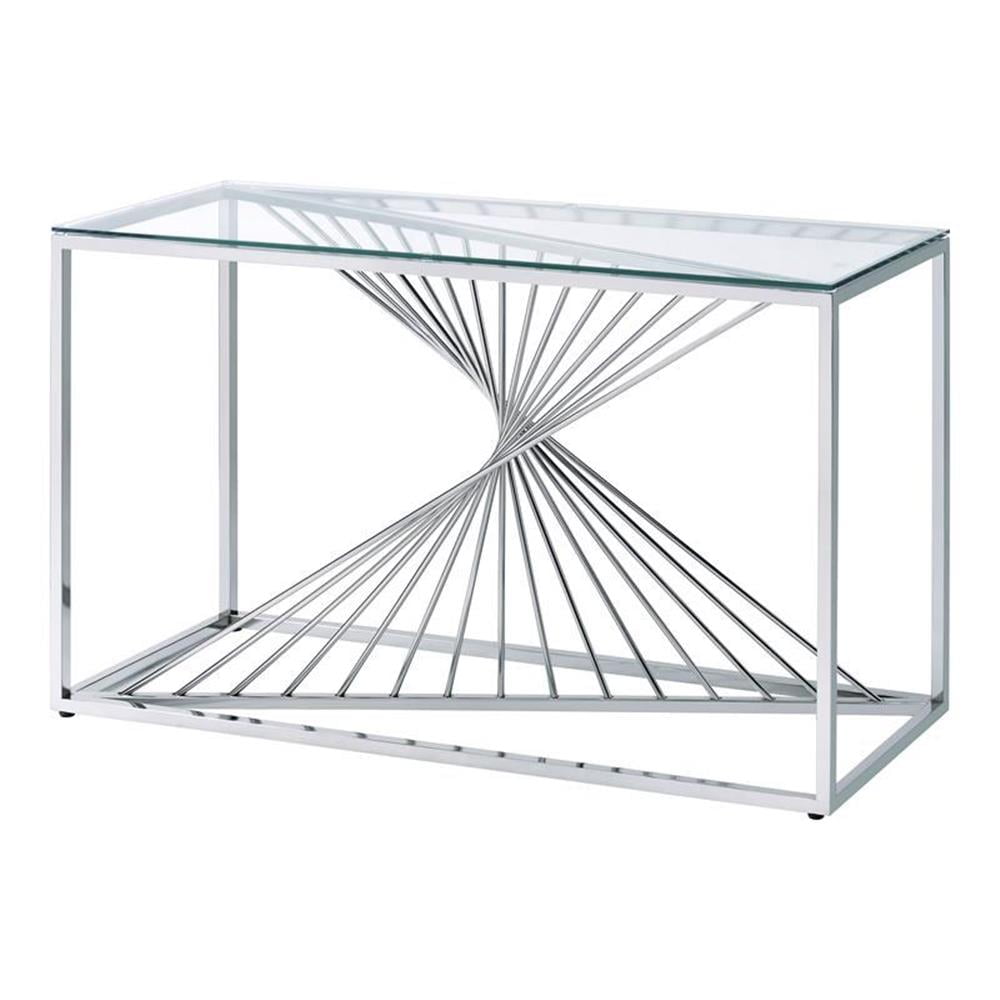 Furniture of America Jonnah Contemporary Glass Top Console Table in ...