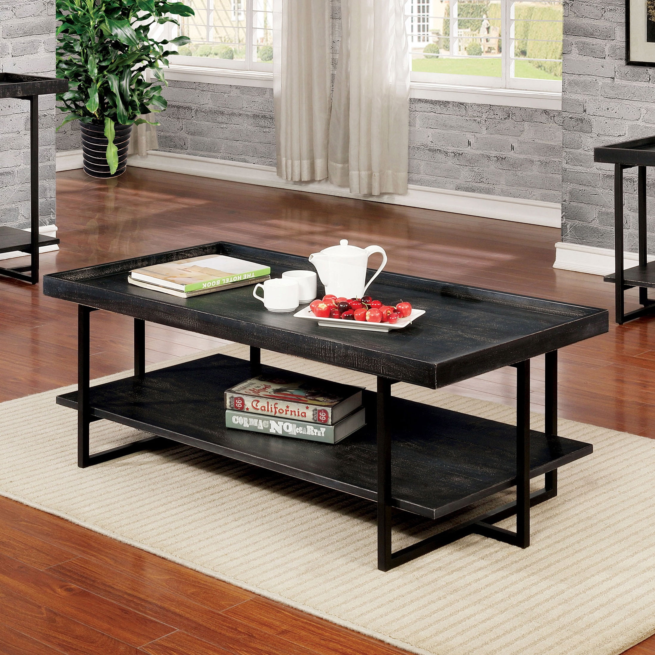 Furniture of America Jure Coffee Table - Black Finish - Walmart.com