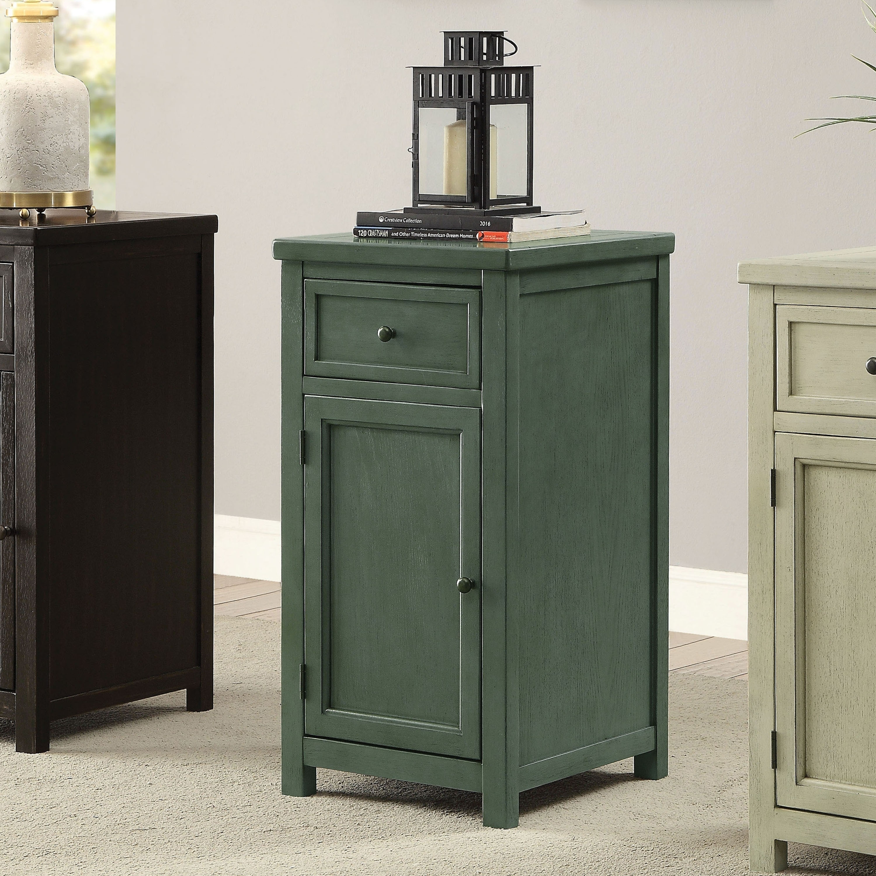 Furniture of America Kae Vintage 18-inch Solid Wood 1-Drawer Side Table ...