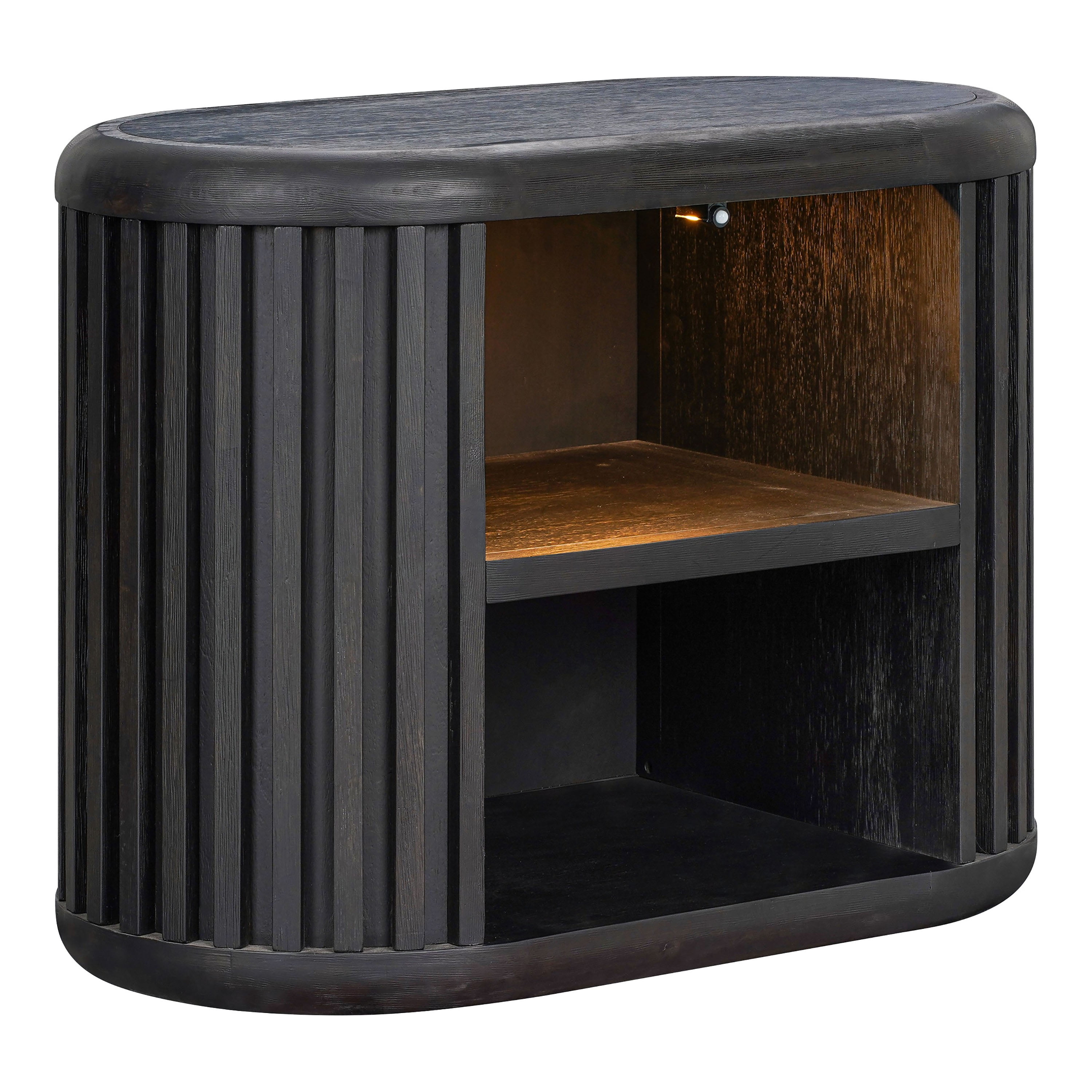 Furniture of America Kaelin Modern Fluted and Rounded 2-Shelf ...