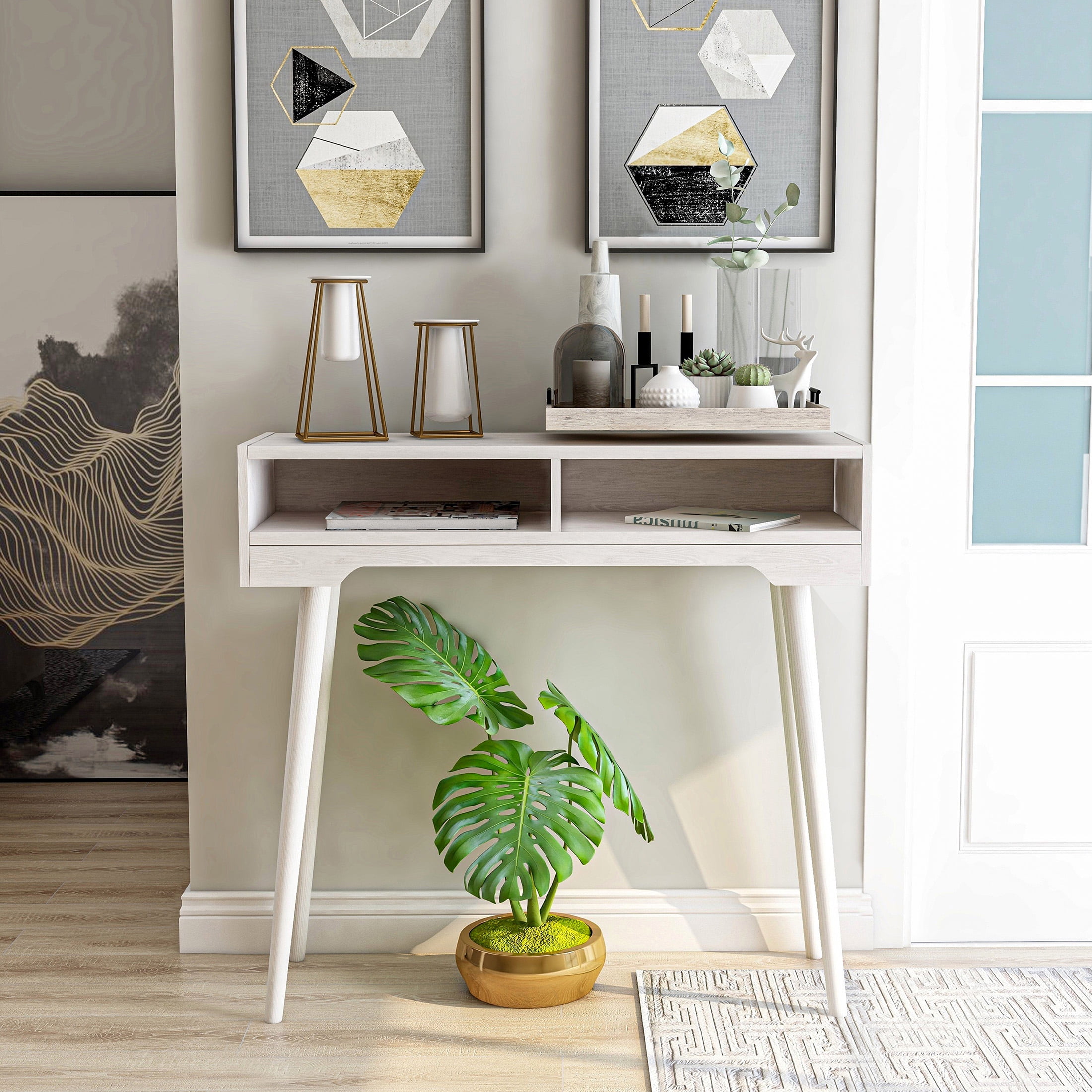 Keller 2-Shelf Console Table - Mid-Century Modern - Walmart.com