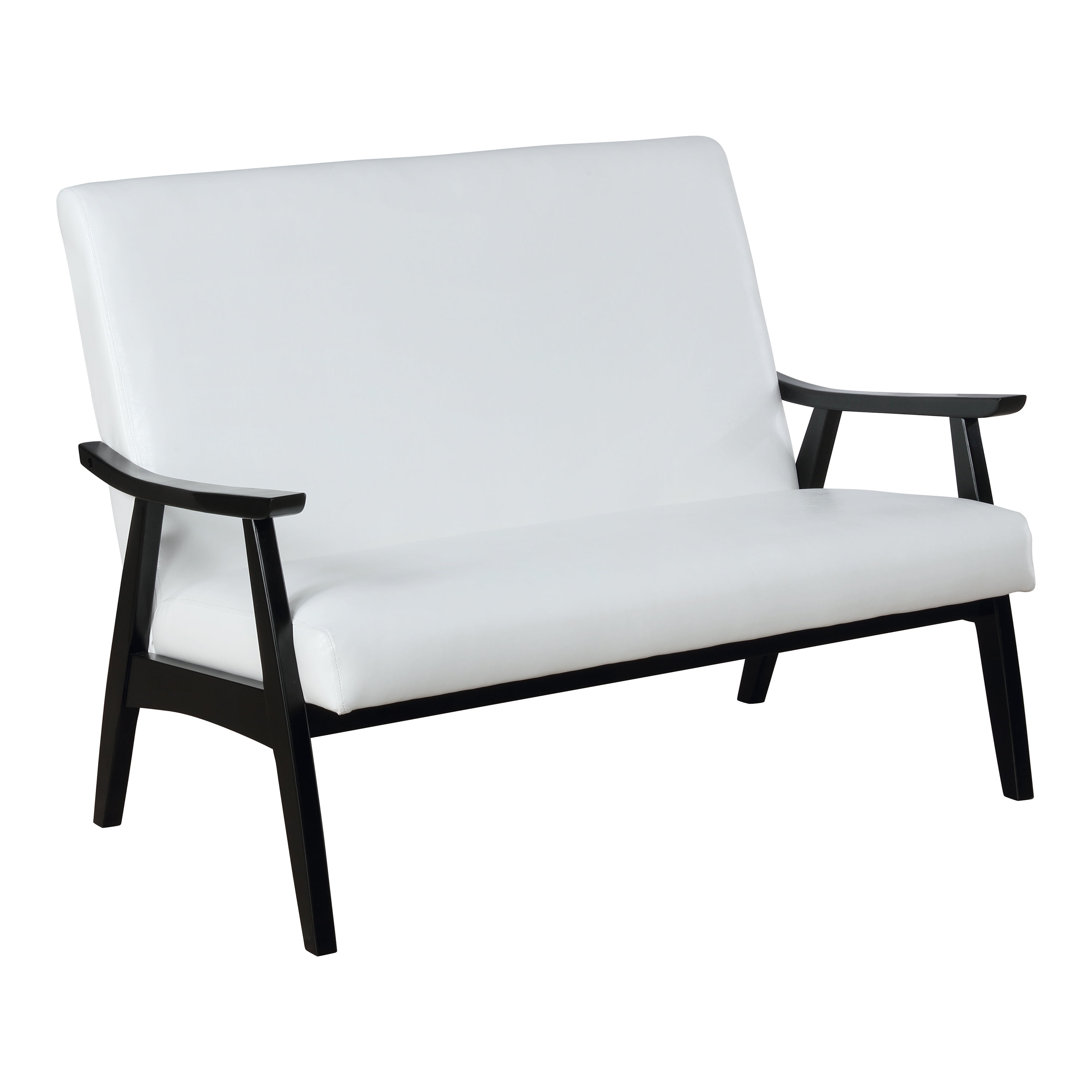 Furniture of America Kikee Faux Leather Cushioned Loveseat Bench in ...