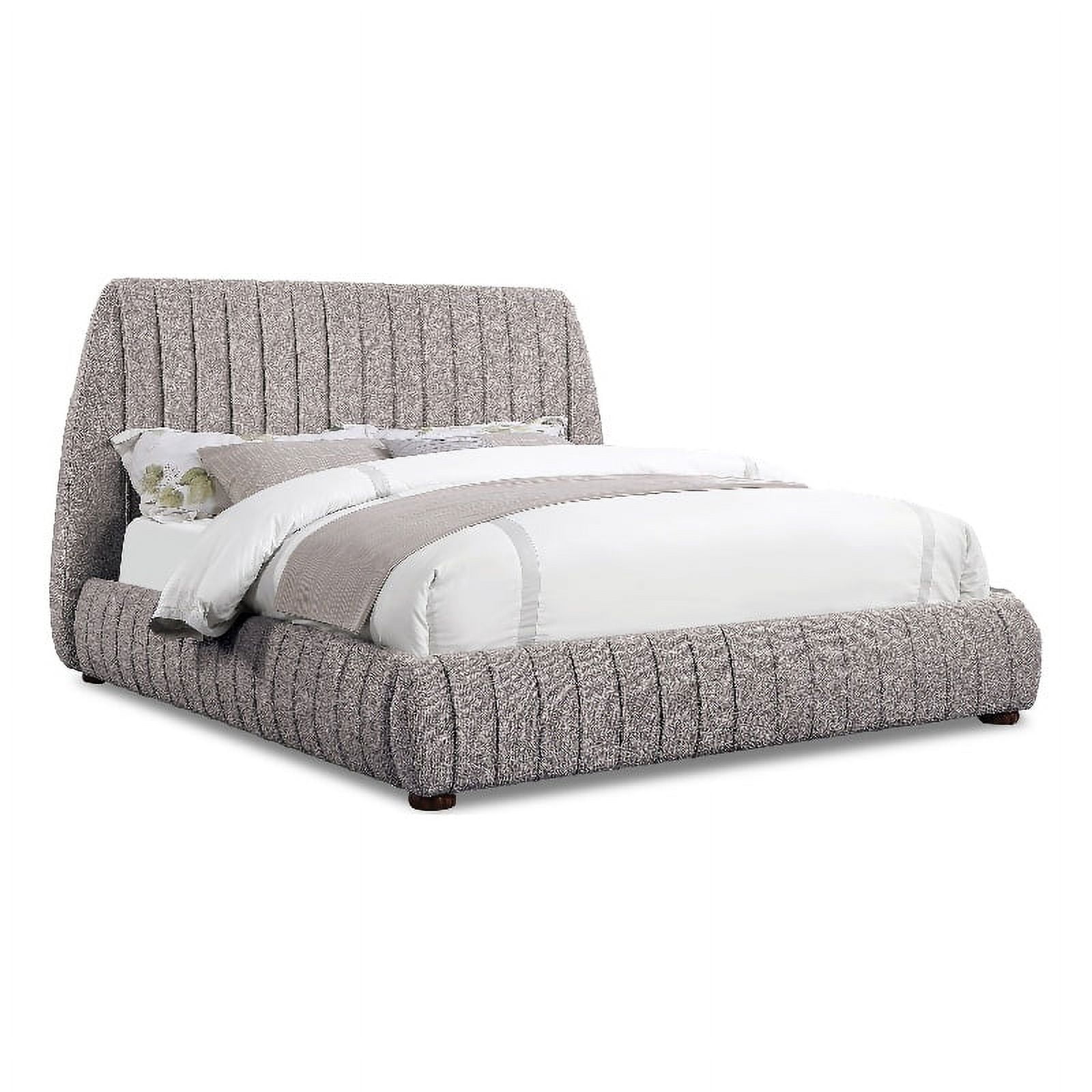 Furniture of America Kinn Fabric Upholstered Panel Cal King Bed in Gray ...