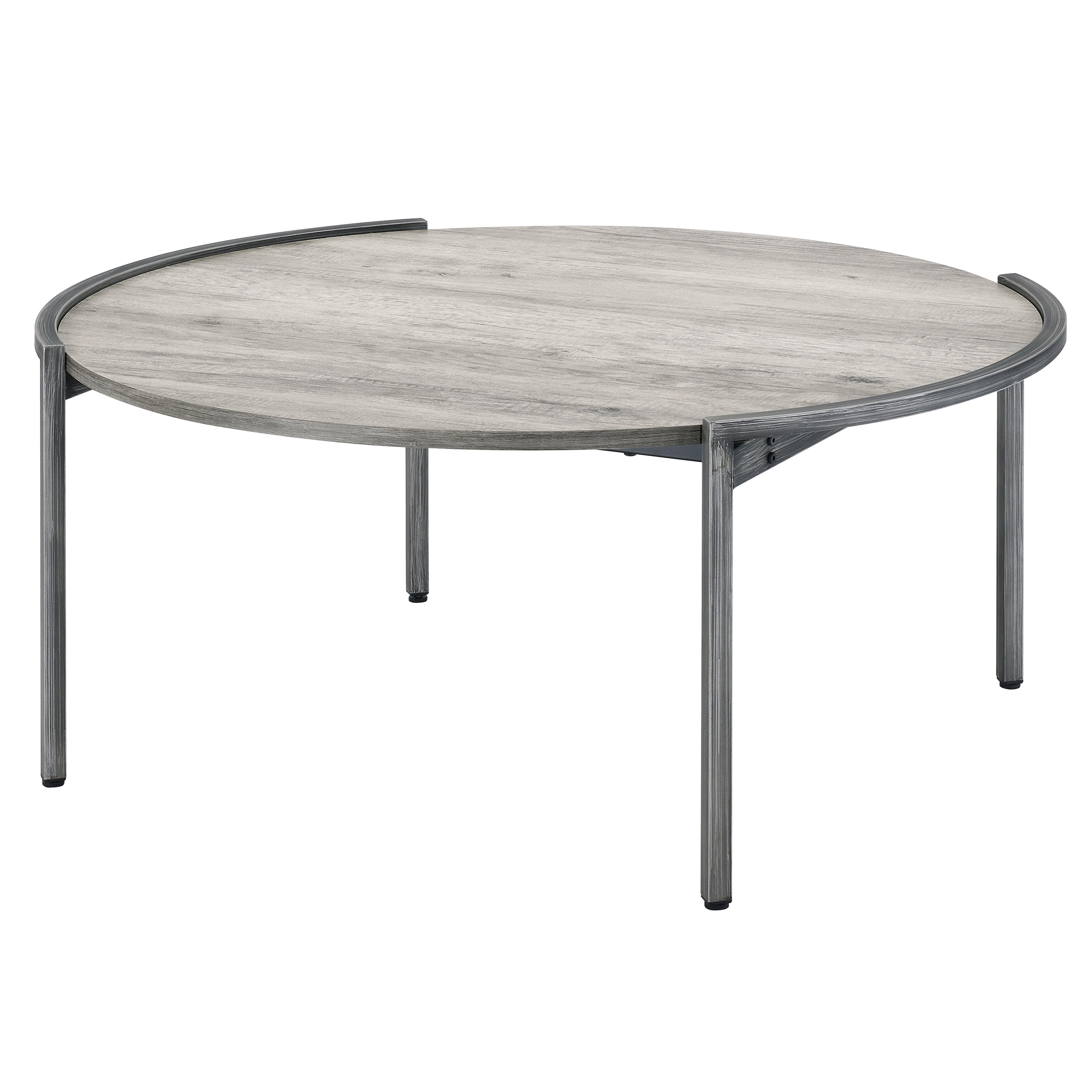Free Shipping! Furniture of America Knott Round Coffee Table Light Gray ...