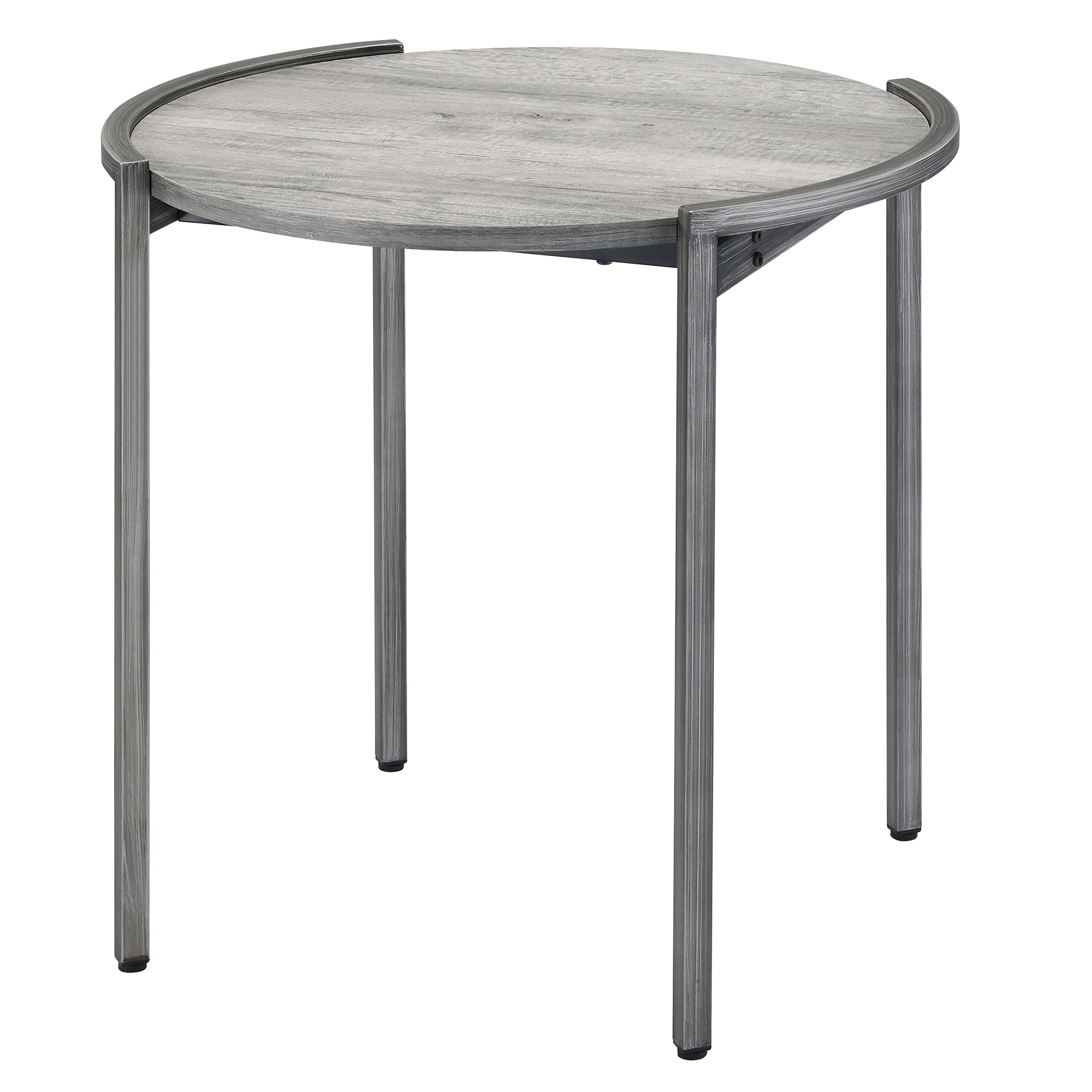 Furniture of America Knott Round End Table, Light Gray - Walmart.com