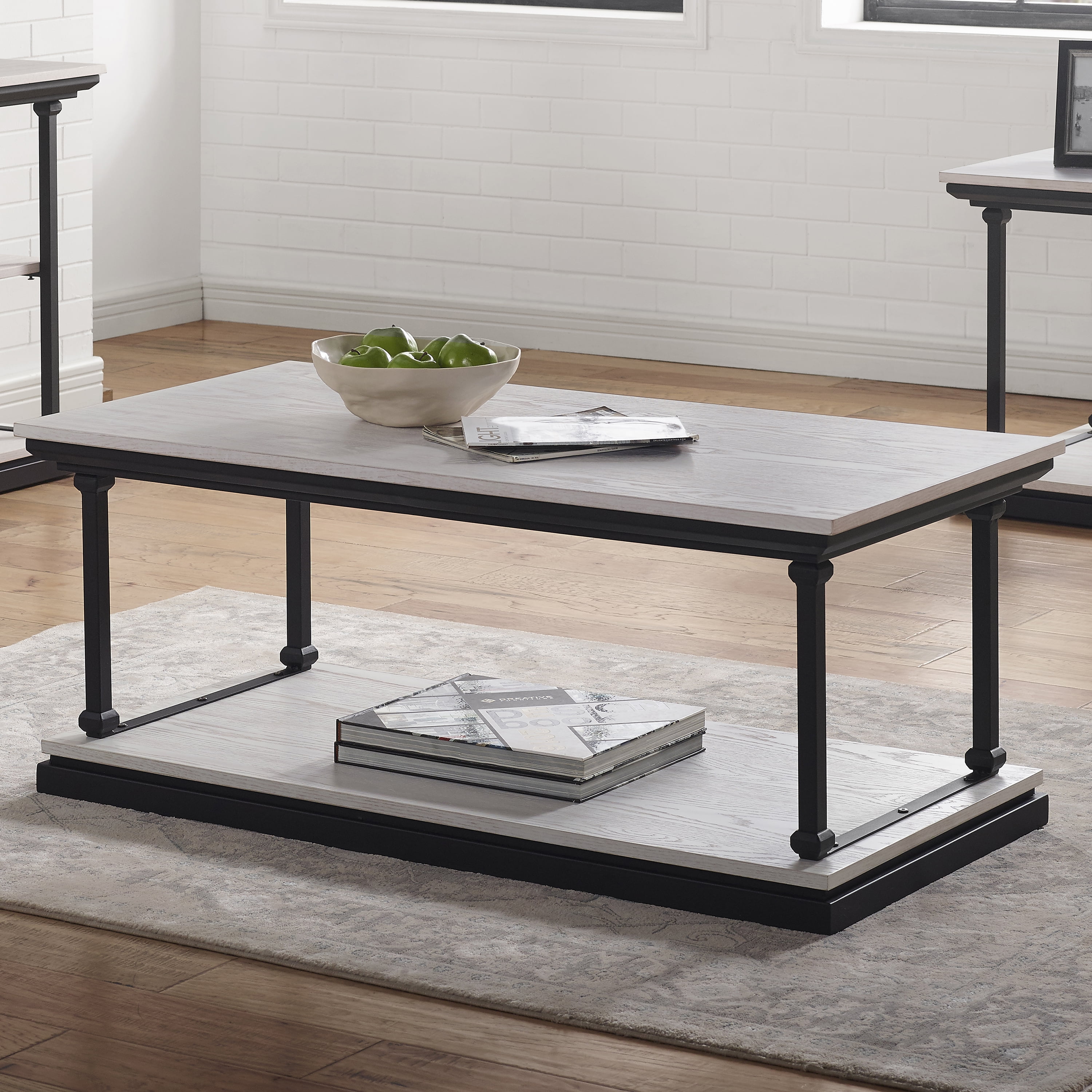 Furniture of America Laem 1-Shelf Coffee Table, Antique White - Walmart.com