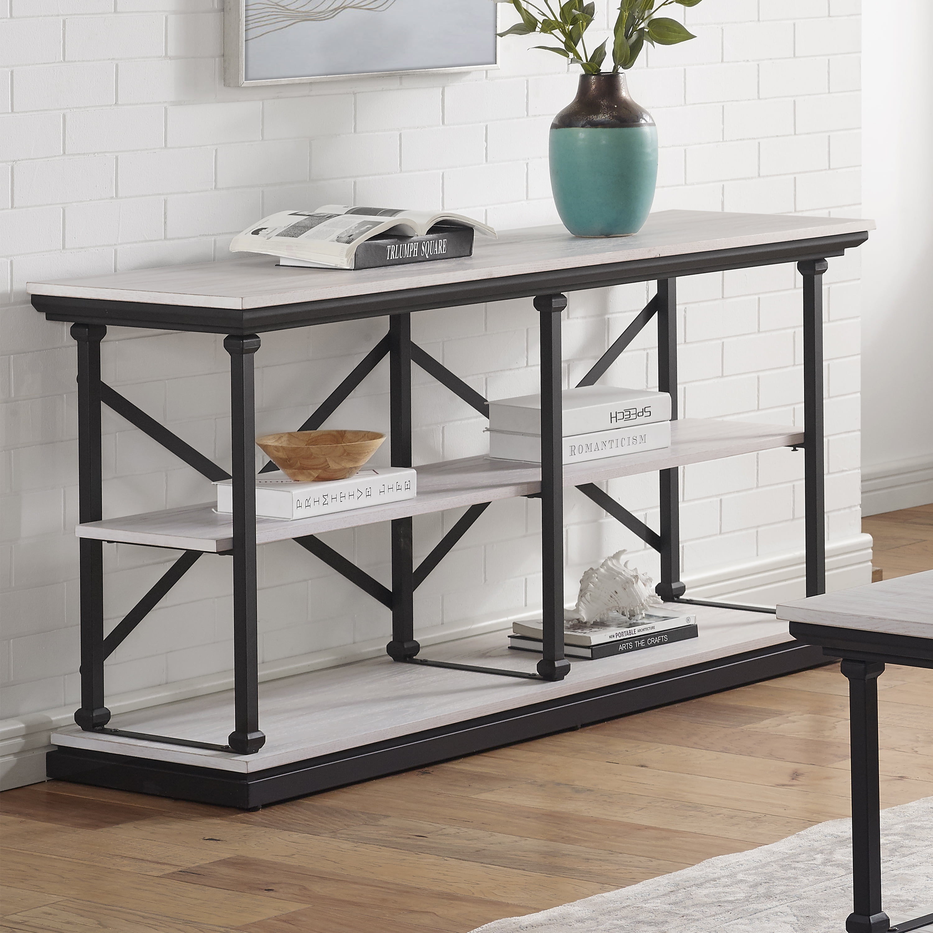 Furniture of America Laem 2-Shelf Console Table - Rustic Design ...