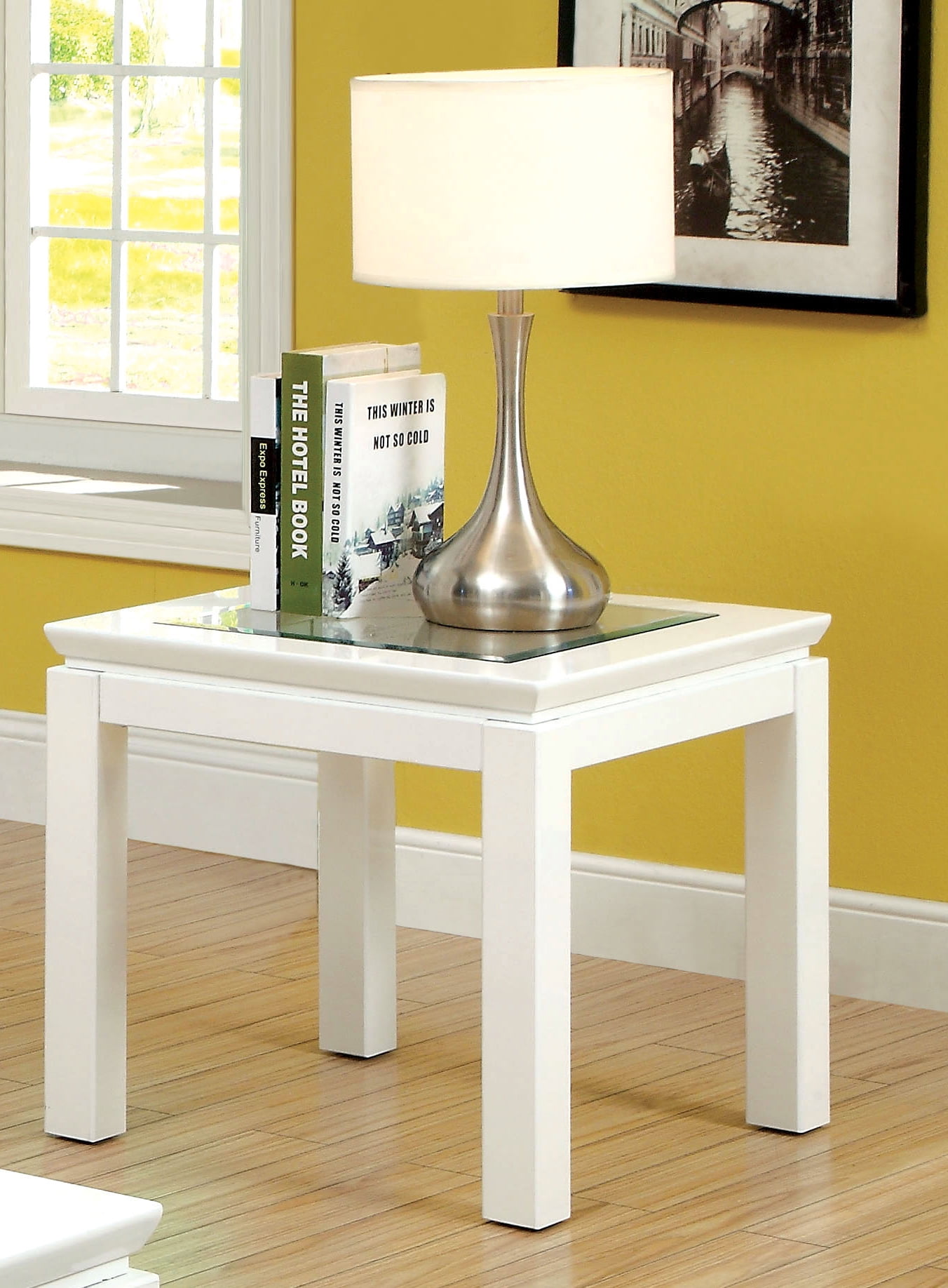 Furniture of America Lalia Contemporary End Table, White - Walmart.com