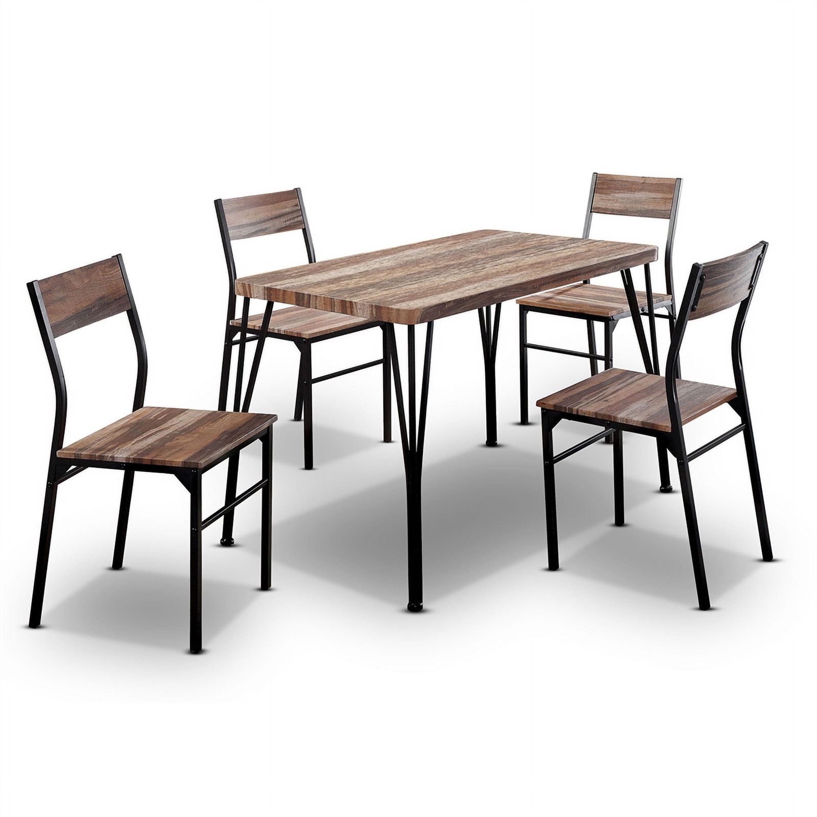 Furniture of America Lamount Metal 5-Piece Dining Table Set in Natural ...