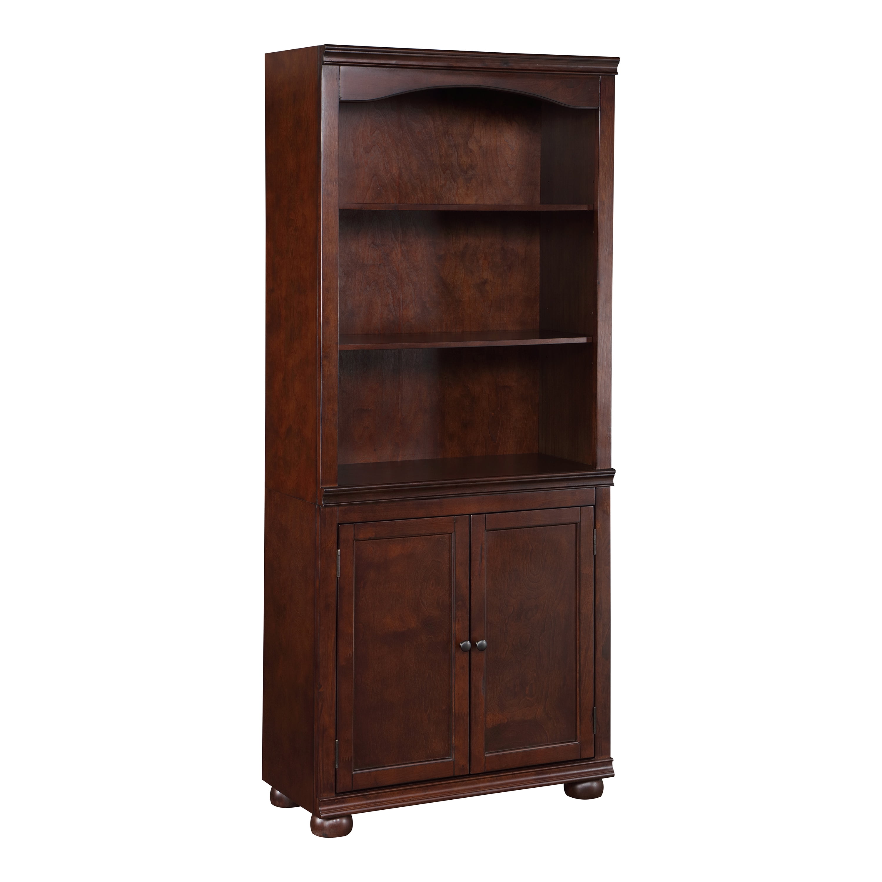 Furniture of America Lieux 3-Shelf Wood Espresso Bookcase with Doors ...