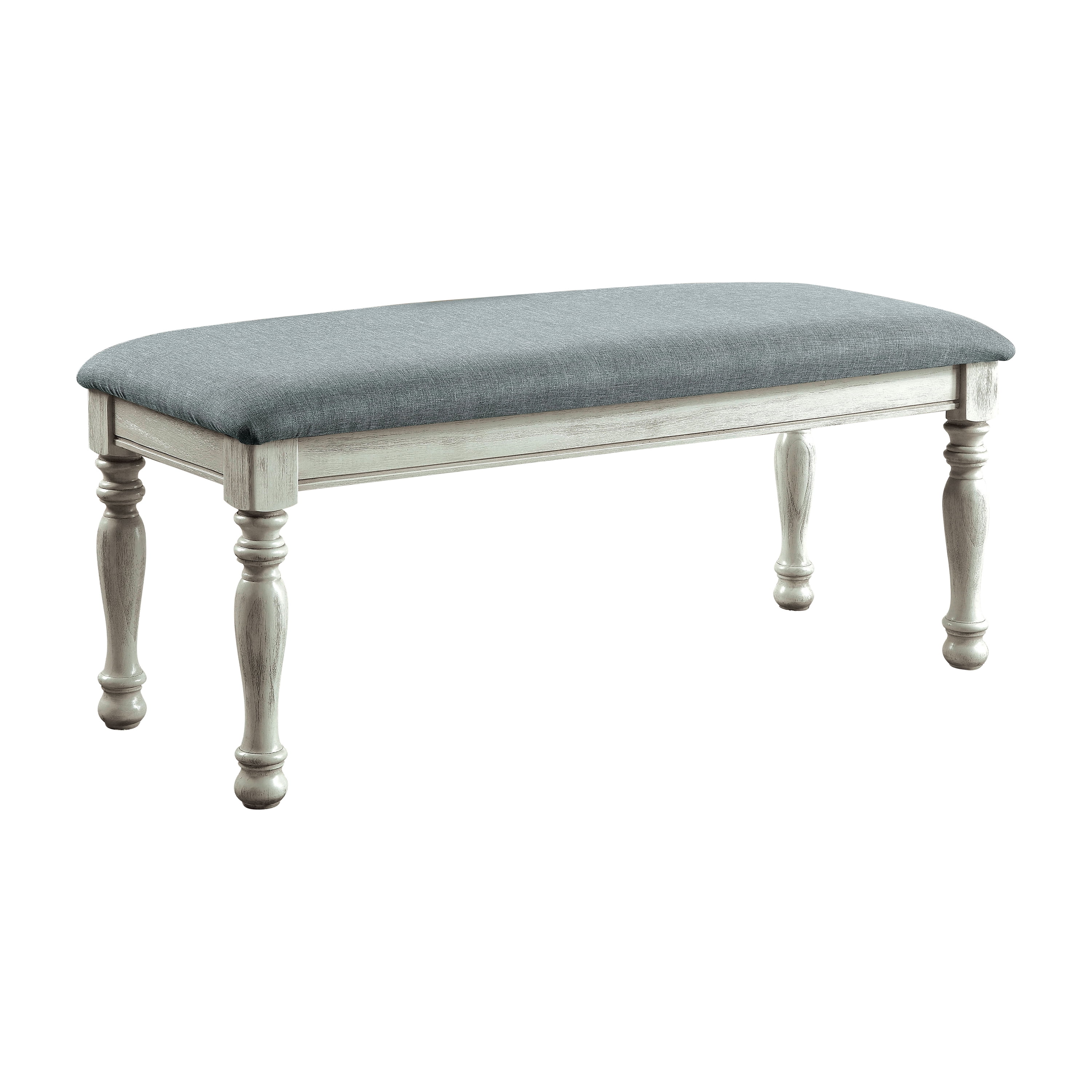 Furniture of America Lillian Traditional Padded Dining Bench, Antique ...