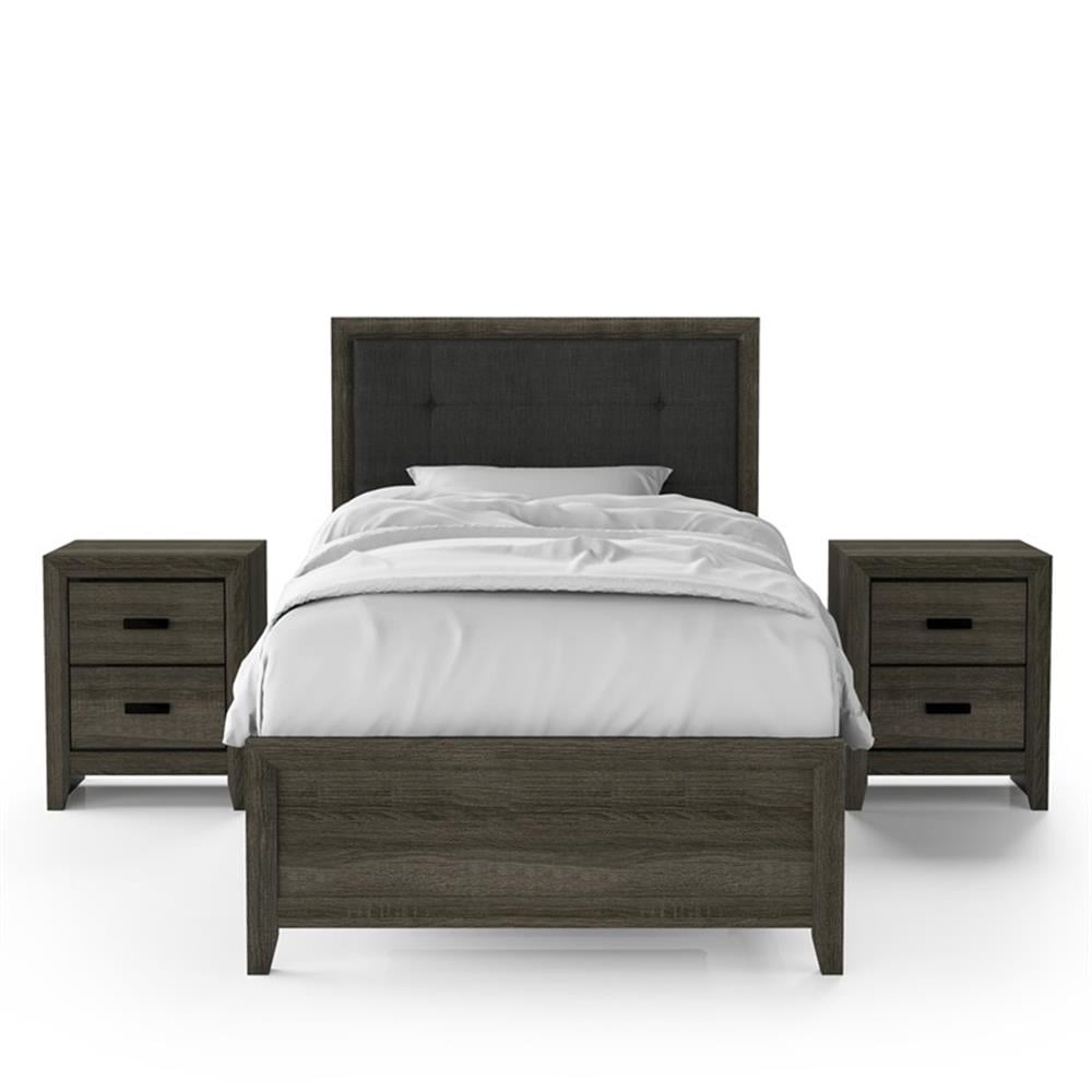 Furniture of America Livorn 3-Piece Gray Wood Bedroom Set - Twin + 2 ...