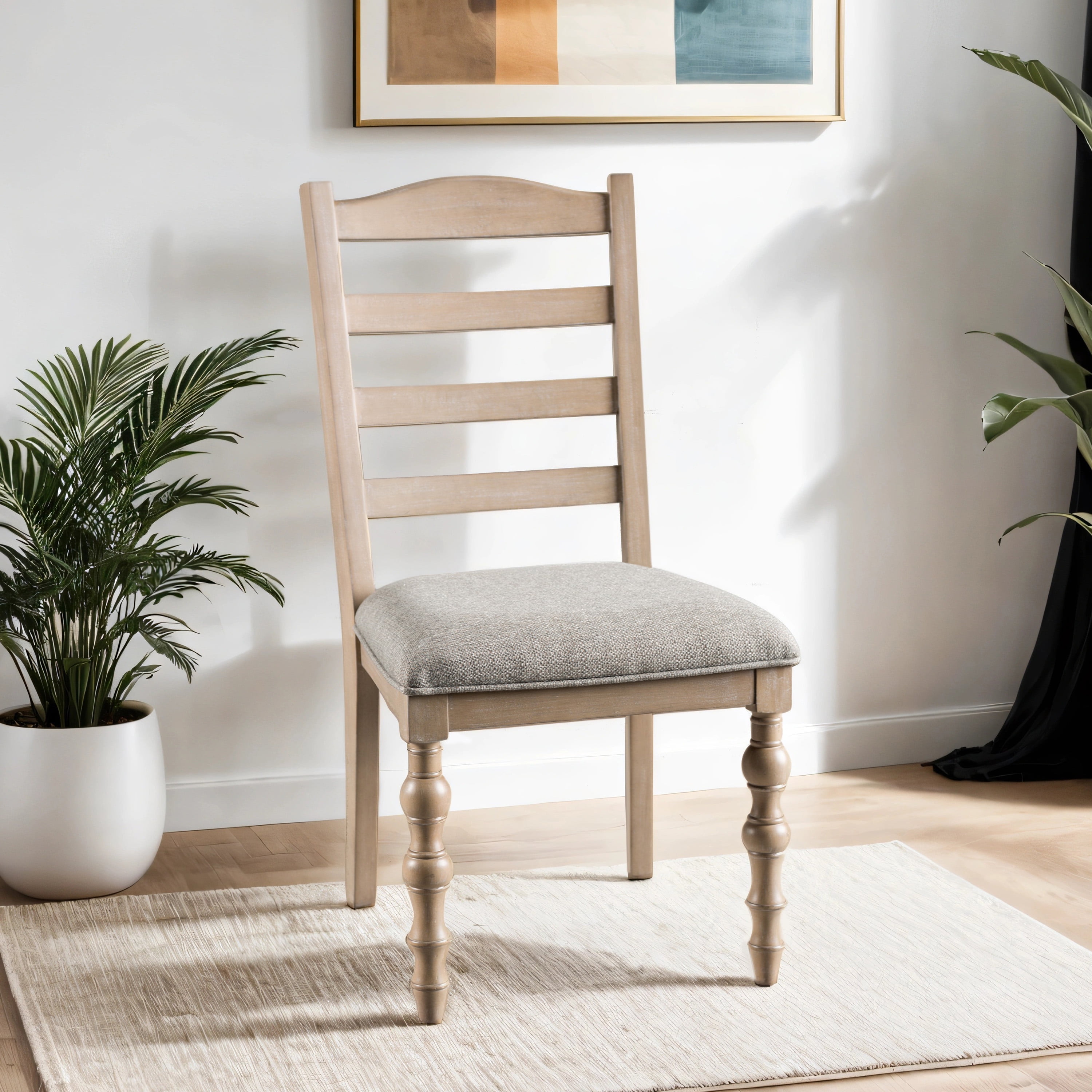 Furniture of America Lociste Modern Farmhouse Ladder Back Solid Wood ...