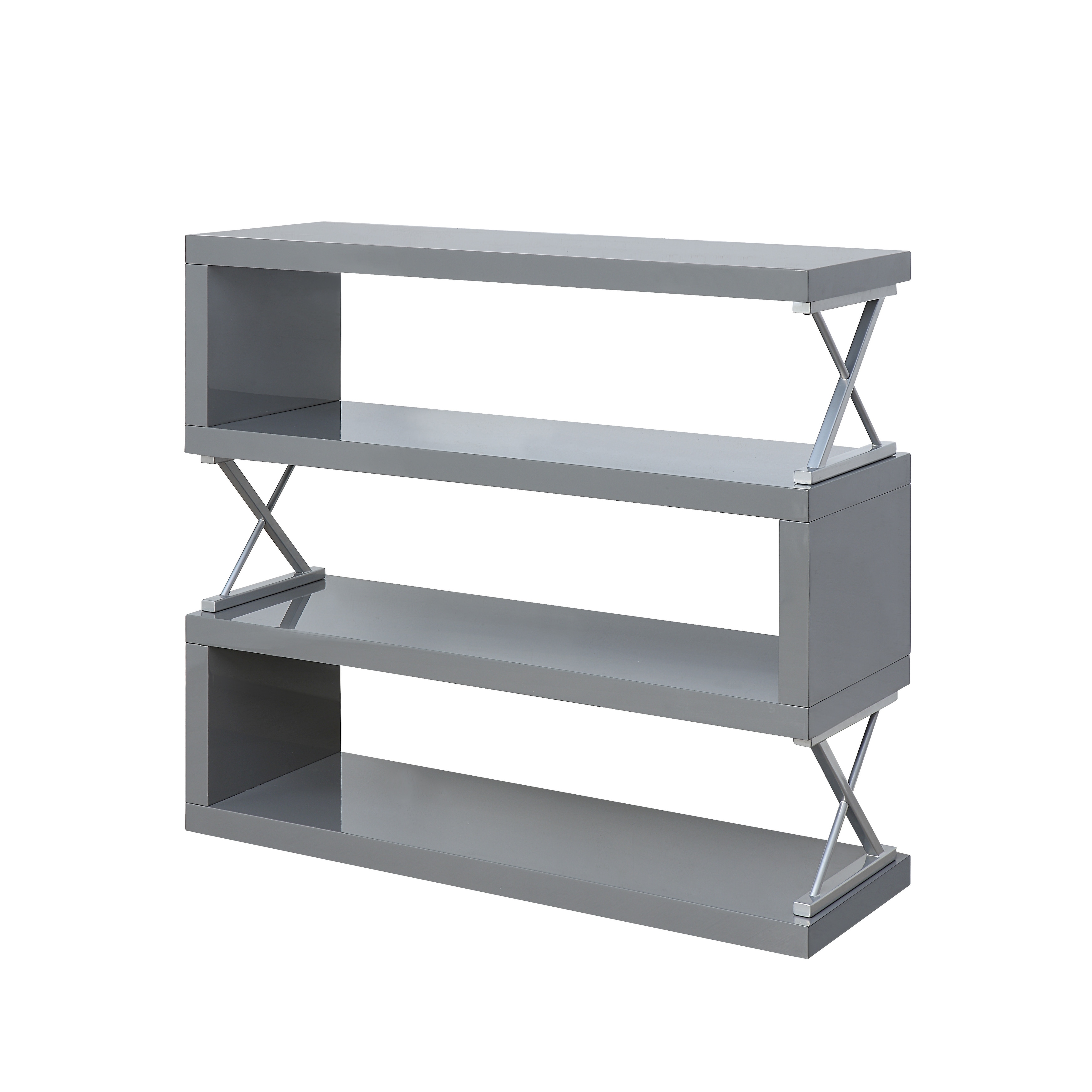 Furniture of America Loop Contemporary Metal 4-Tier Open Back Bookcase by Grey - Walmart.com