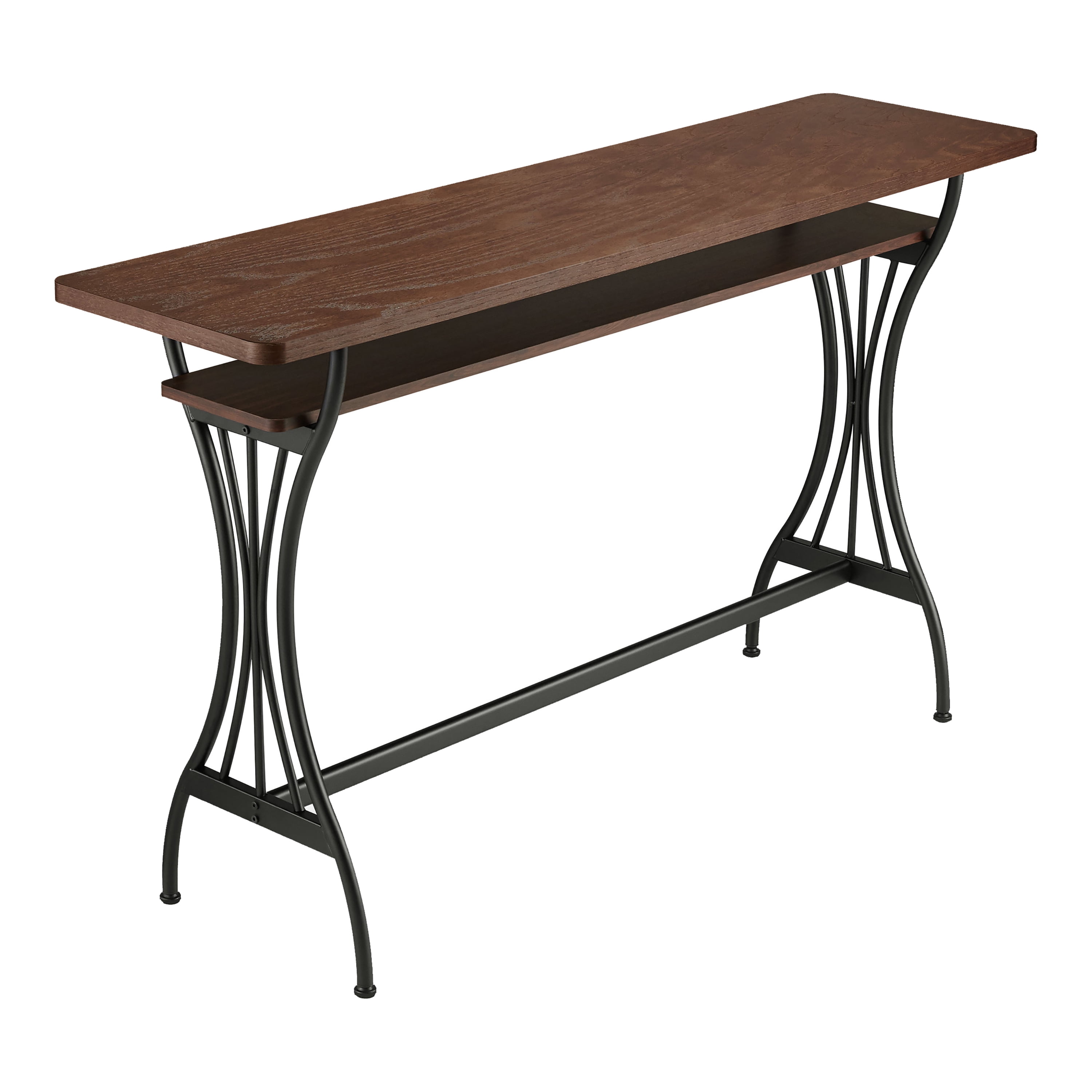 Furniture of America Lully 1-Shelf Wood Indoor Console Table, Toasted ...